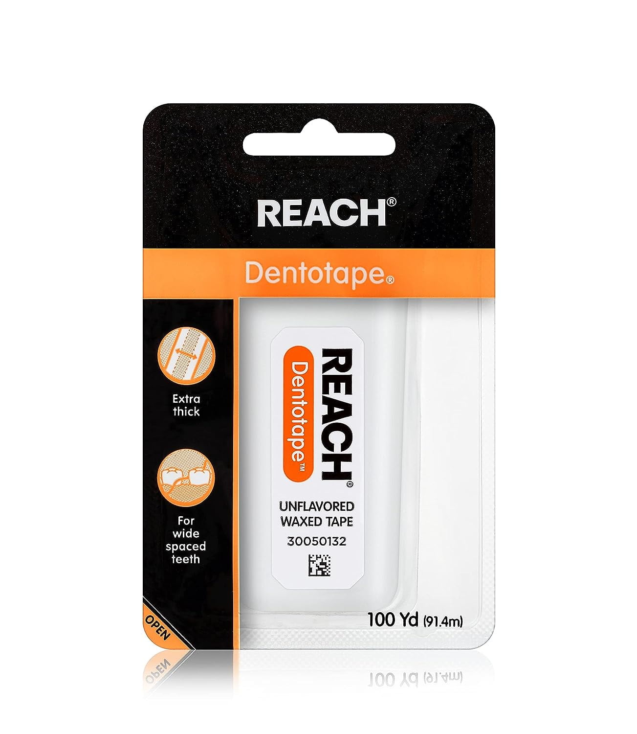 REACH Dentotape Unflavored Waxed Dental Tape, Extra Thick for Wide ...