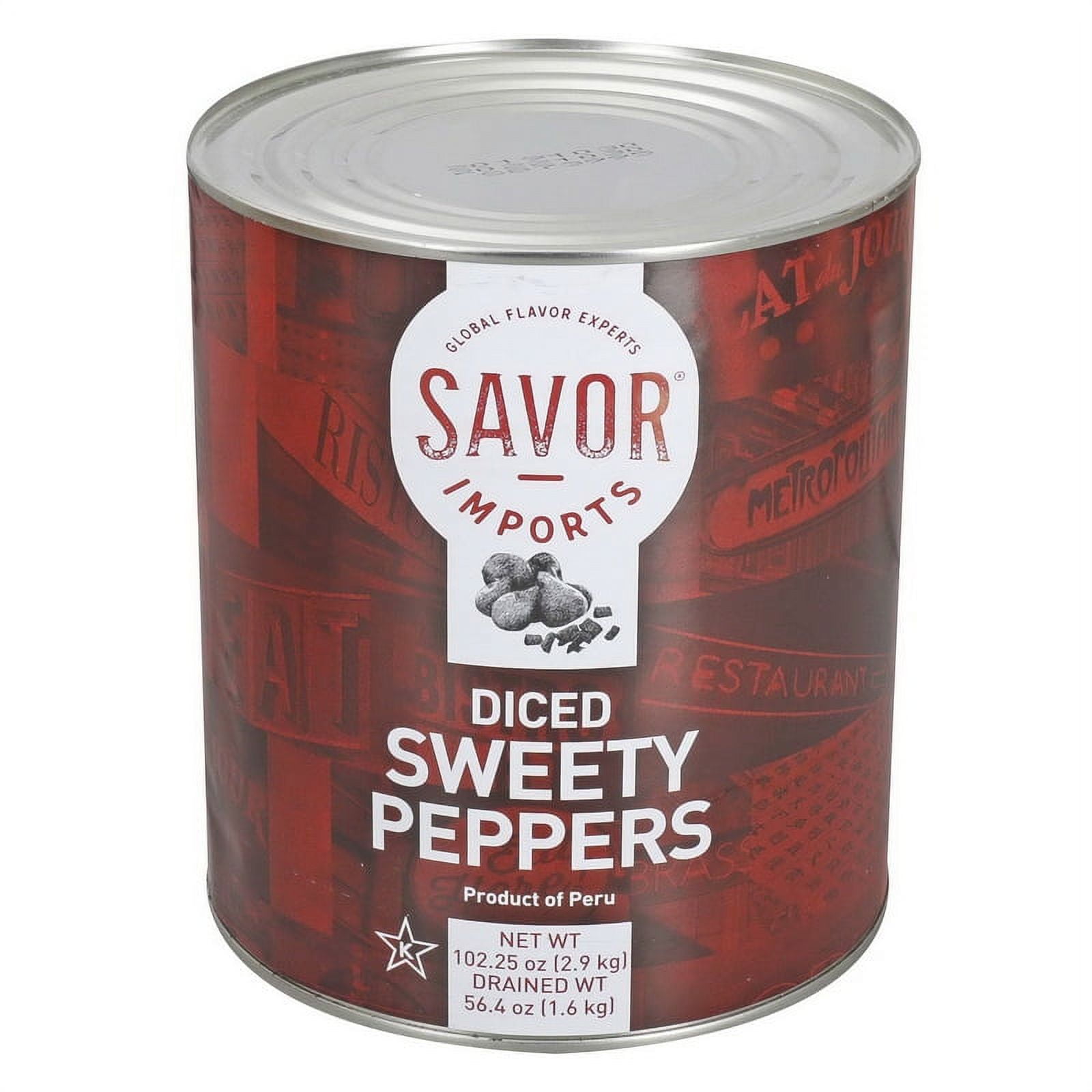 (Price/Case)Savor Imports Peppers, Mild Red, Diced, 105 Ounce Can - 2 ...