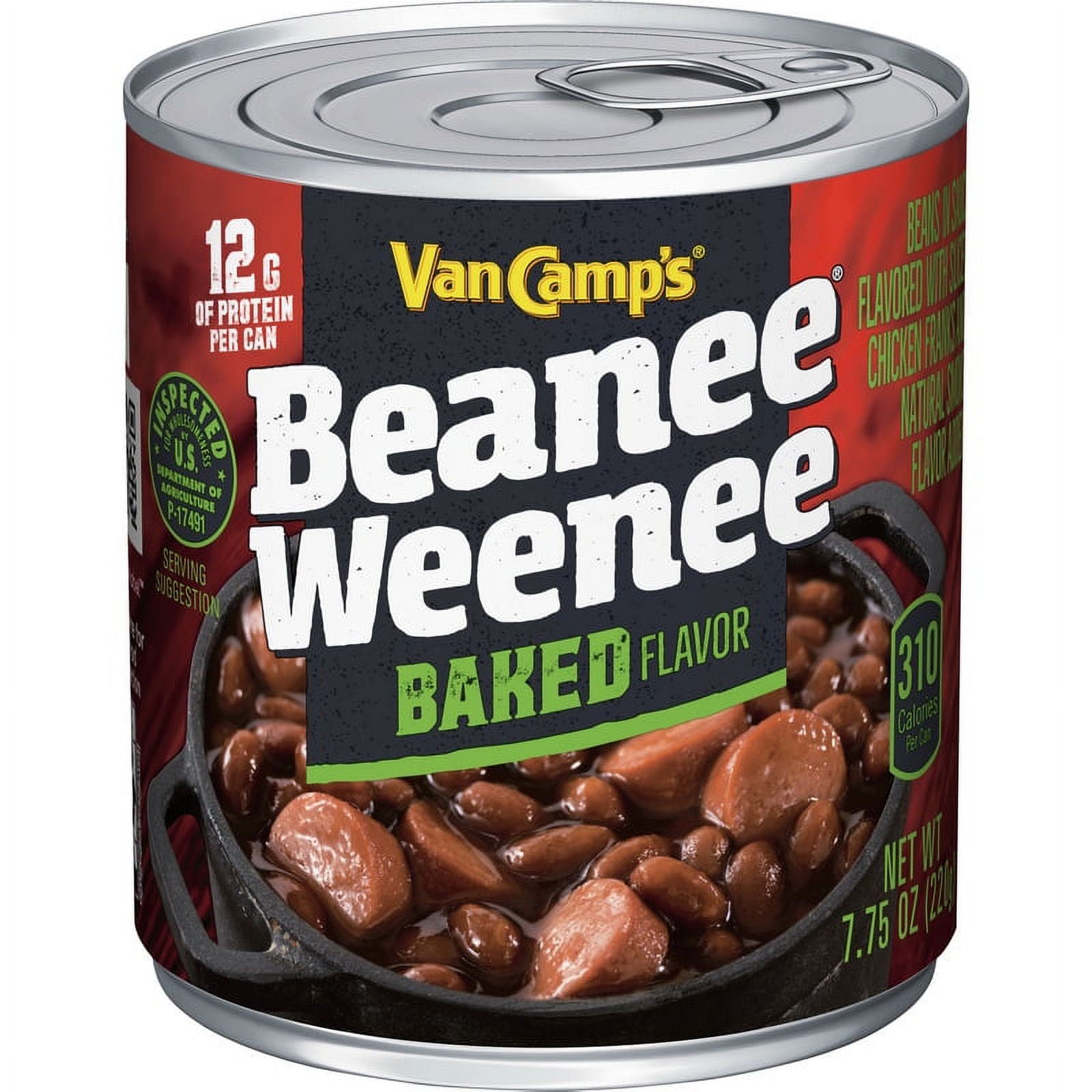 Van Camp's Baked Beanee Weenee - Baked Beans & Hot Dogs, 7.75 Oz. (Pack ...