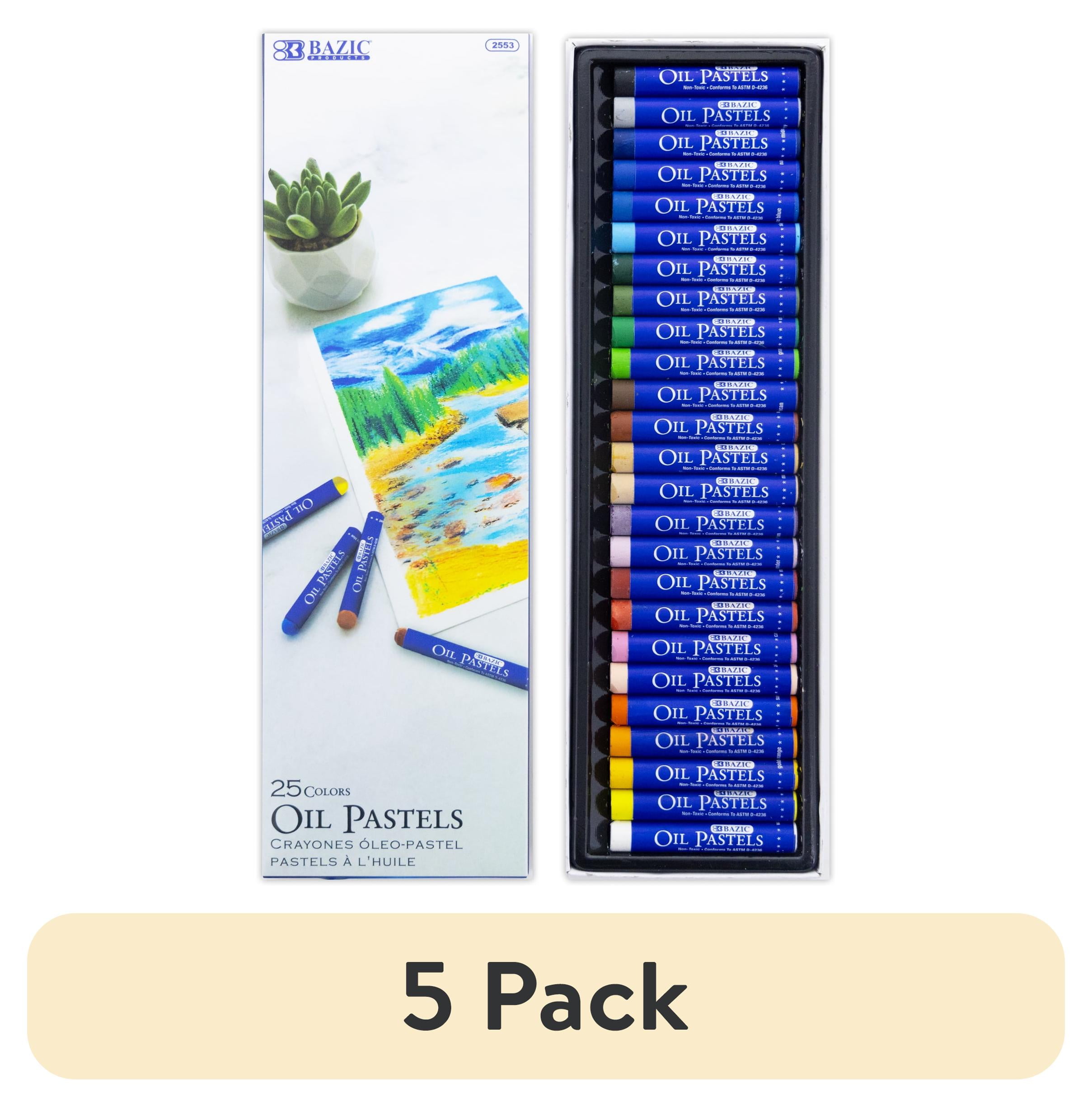 (5 pack) BAZIC Oil Pastels Set 25 Colors, Soft Pastels for Artists ...