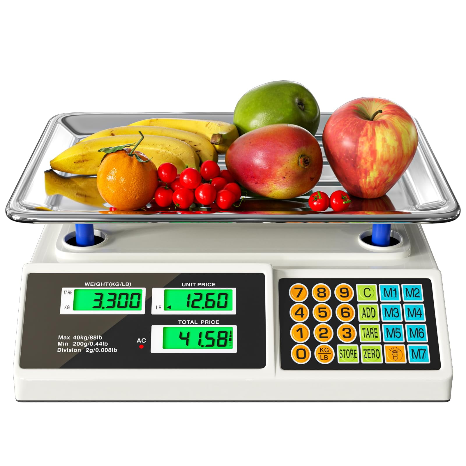 Price Computing Scale 88lb/40kg LCD Digital Commercial Price Scale with ...