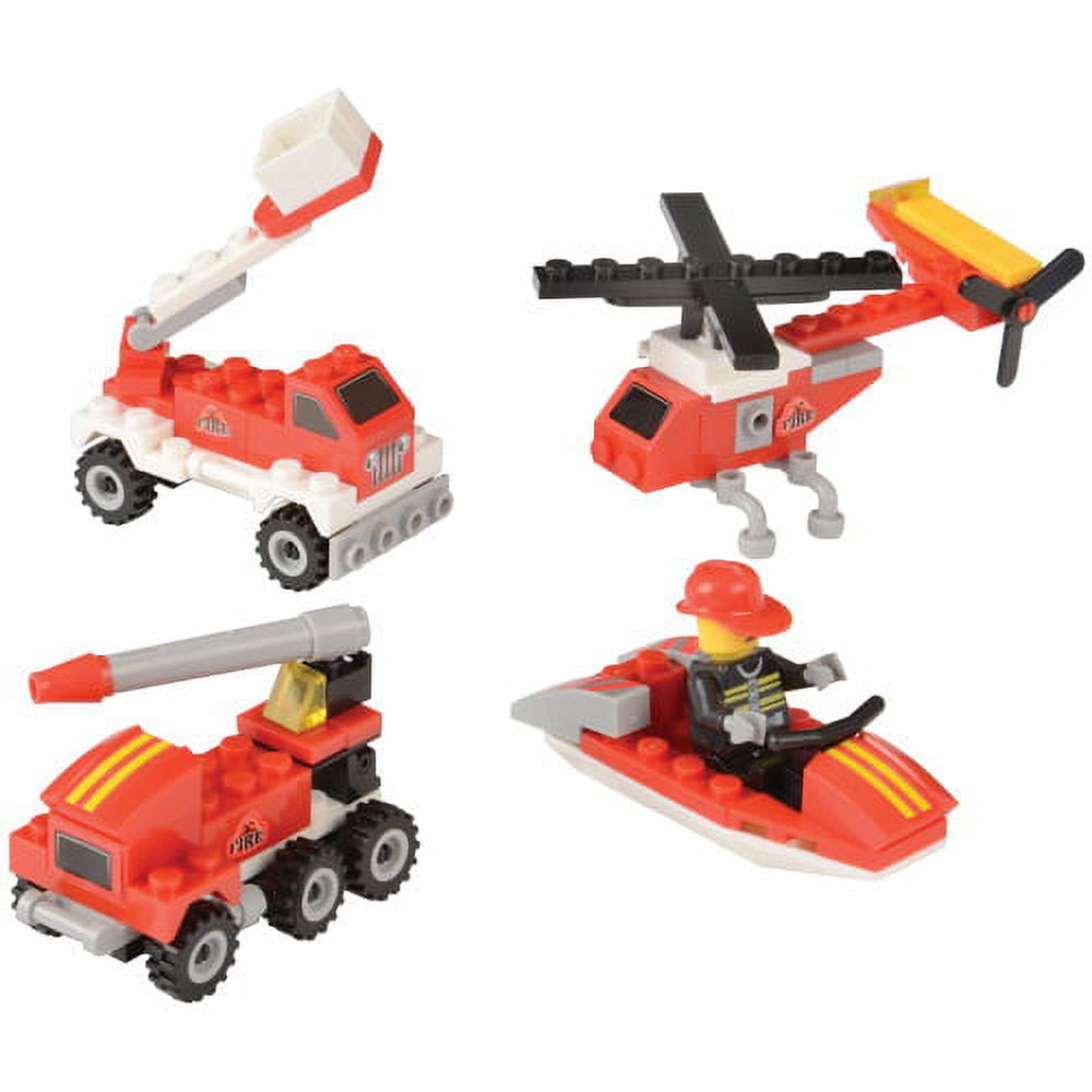 Building Block Firefighter Rescue Toys - 1 pack of 8 Vehicles - Toys ...