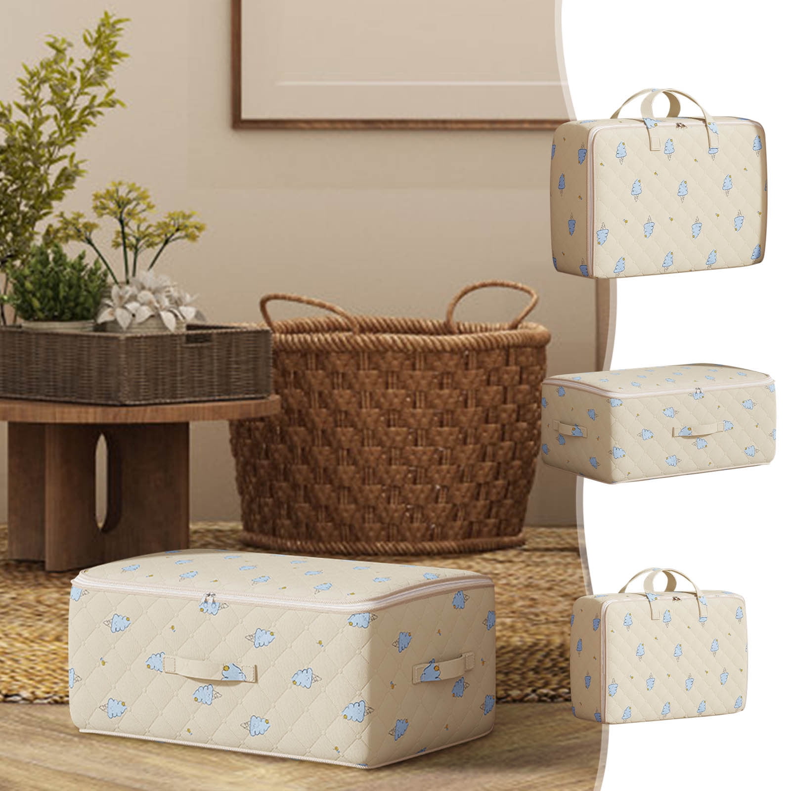 Clothes Storage Bag, Oversized Capacity, Quilt Fabric, Home Closet ...