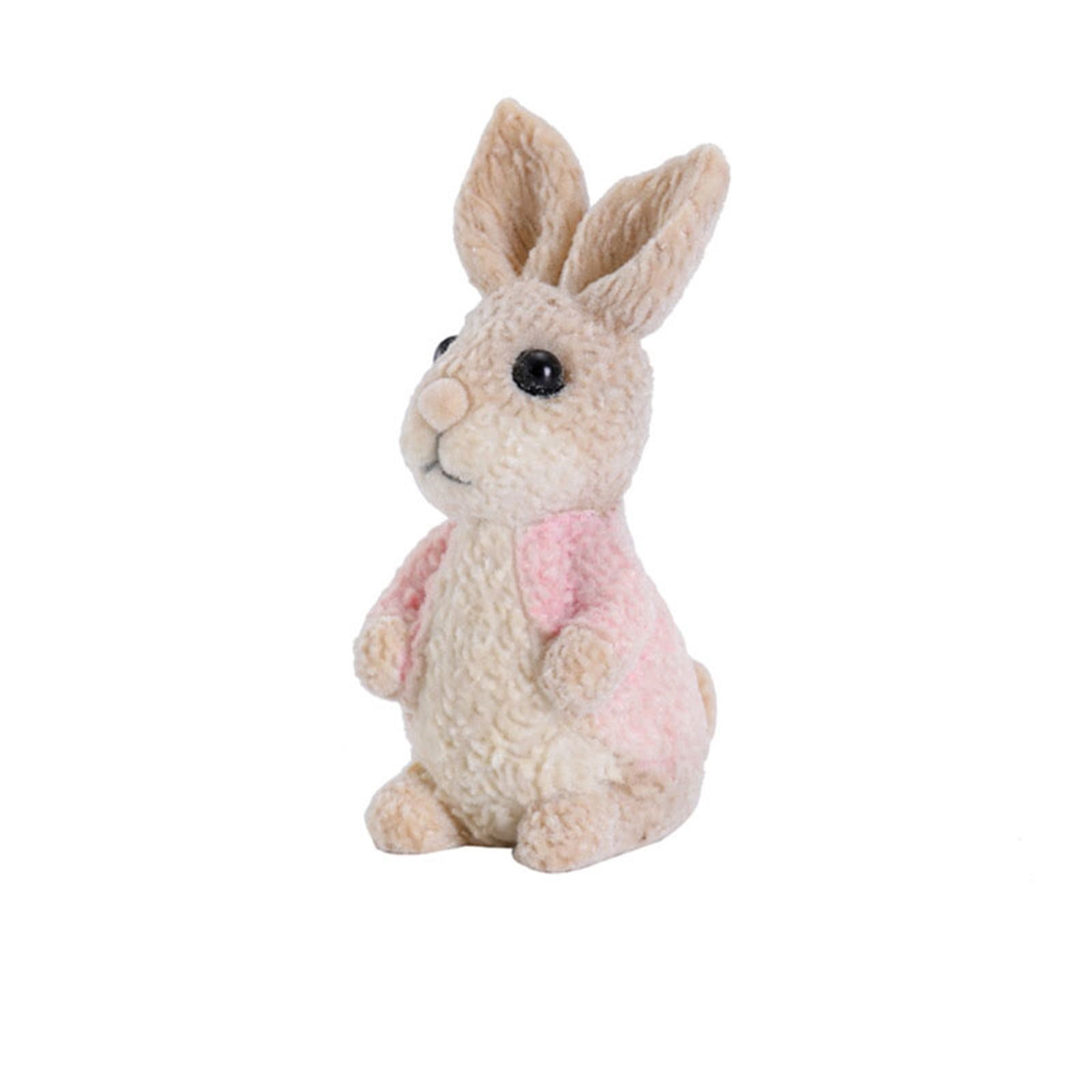 Easter Bunny Decoration Adorable Plush Bunny Toy with Pink Jacket Soft ...