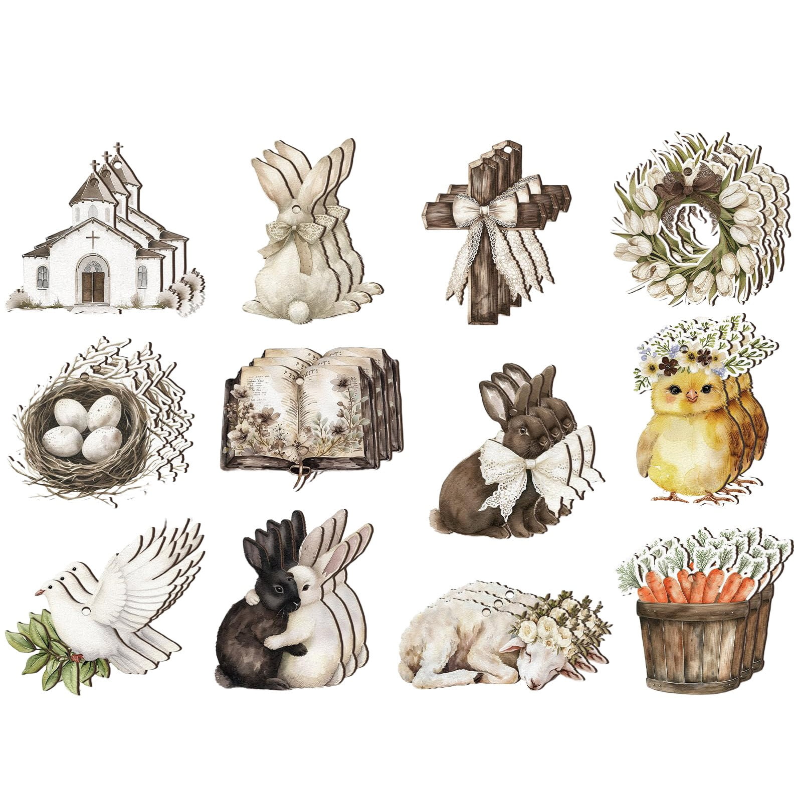 Price Drop Easter Decorations 12-Piece Easter Decoration Set Rustic ...