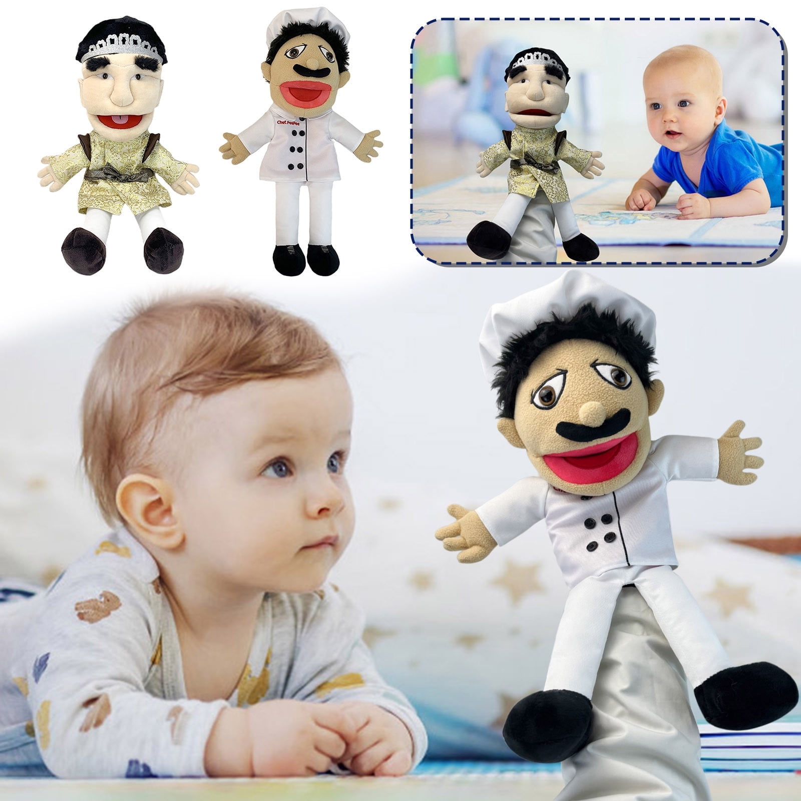 Price Drop Kidora Toys 19.6" Jeffy Hand Puppet, Hand Puppet - Pretend Play Chef Puppet Chef Pepe ...