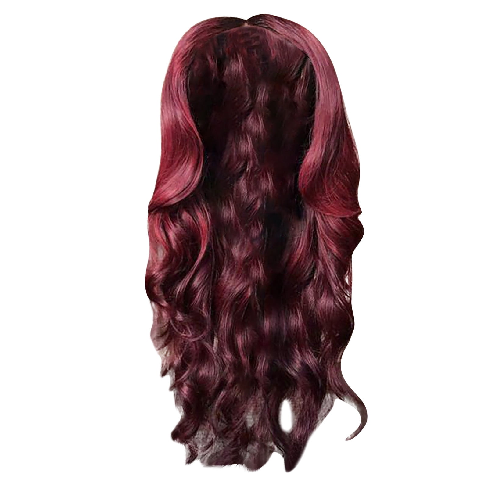 Price Drop! Small Curly Hair Wig Set, 29.5 Inch Wavy Curls, Burgundy ...