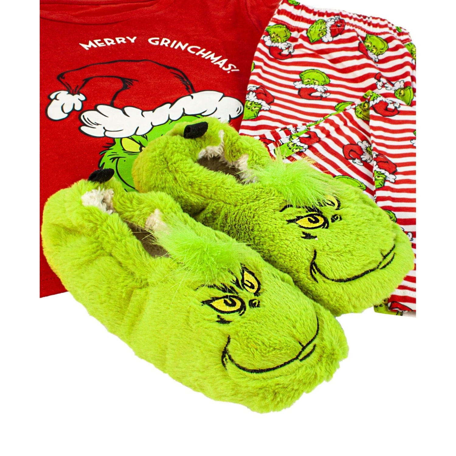 Price Drop The Grinch Boys/Girls Embroidered Face Fluffy Slippers ...