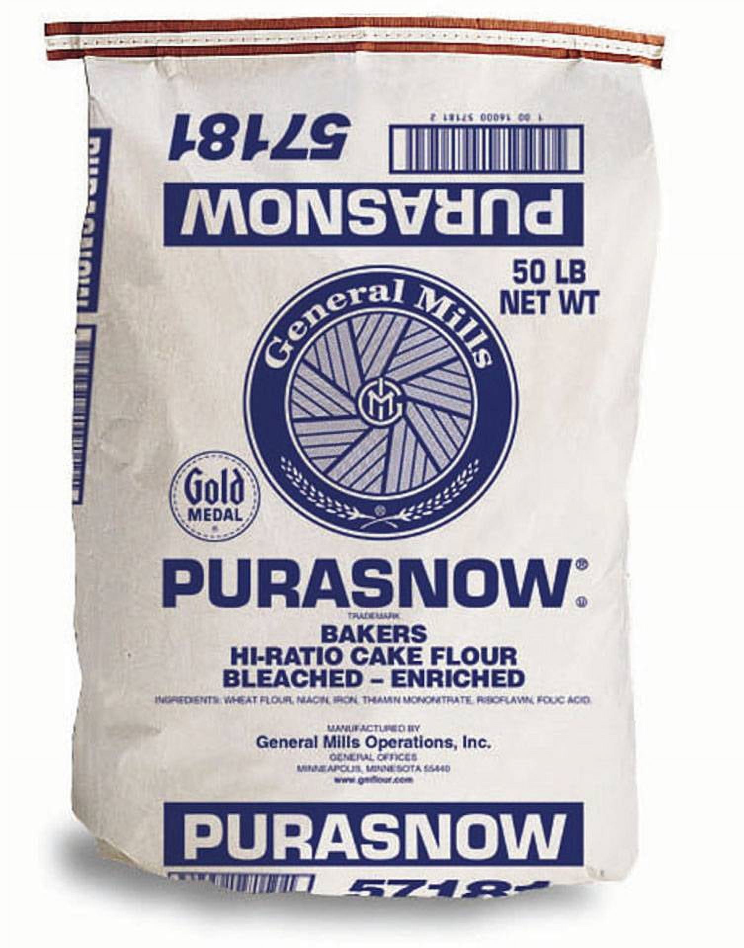 (Price/Each)General Mills GM Purasnow Cake Flour 50lb, 140042 - Walmart.com