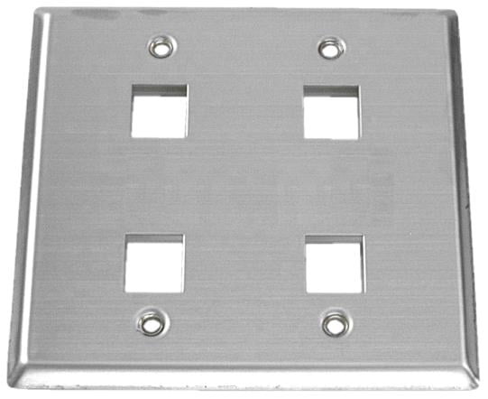 (Price/Each)IEC WS20804 Stainless Steel Two Gang Wall Plate with 4 ...