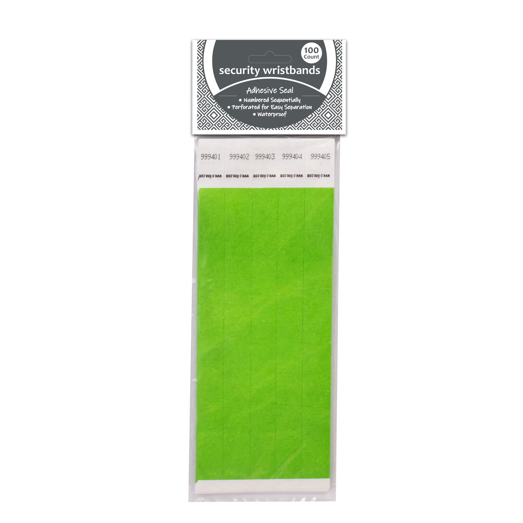 C-Line DuPont Tyvek Security Wristbands, Green, Pack of 100 - Walmart.com