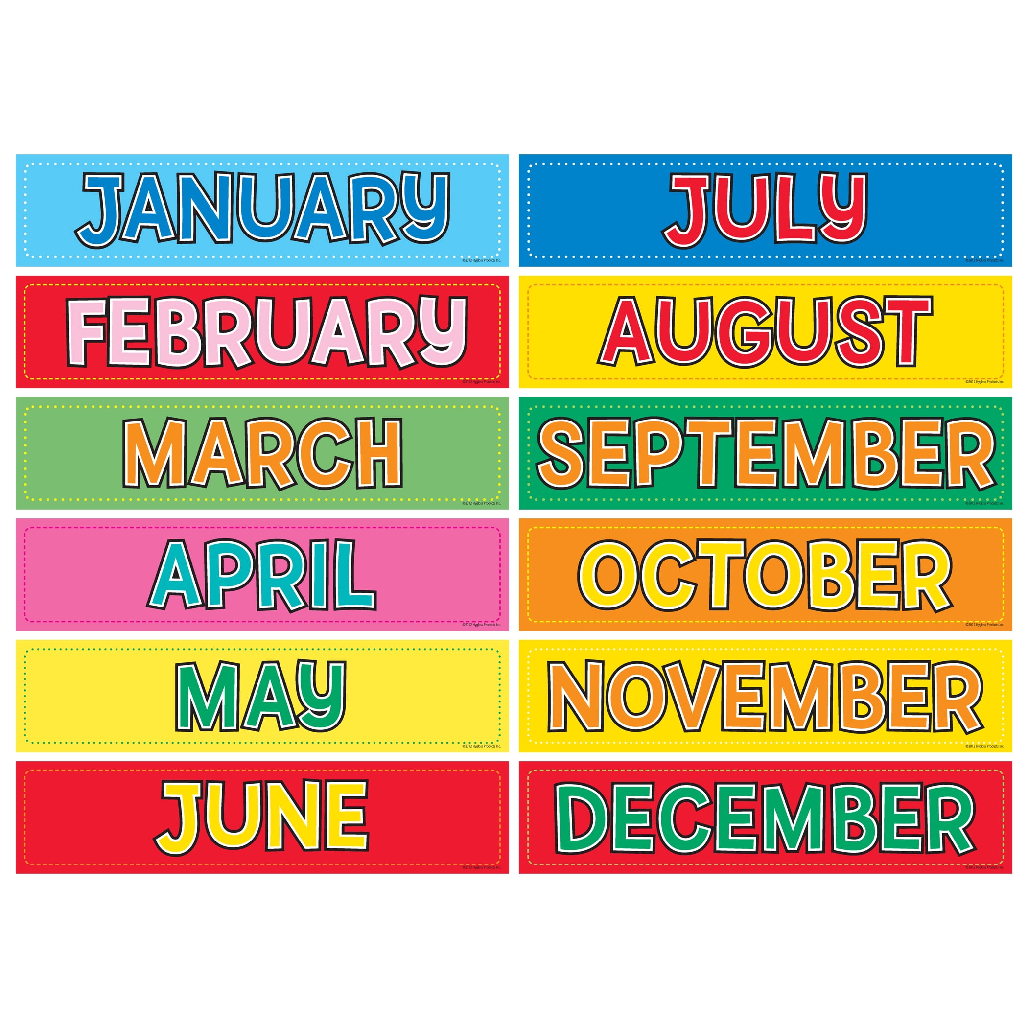Hygloss Monthly Calendar Cards, Pack of 12 - Walmart.com