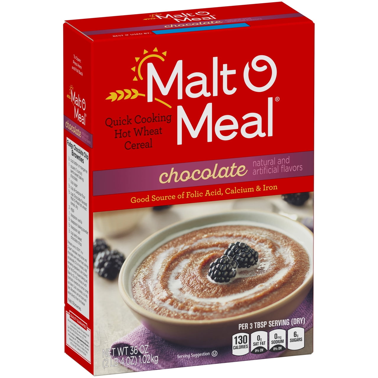 Malt-O-Meal Hot Wheat Cereal, Chocolate Flavor, Breakfast Essential ...