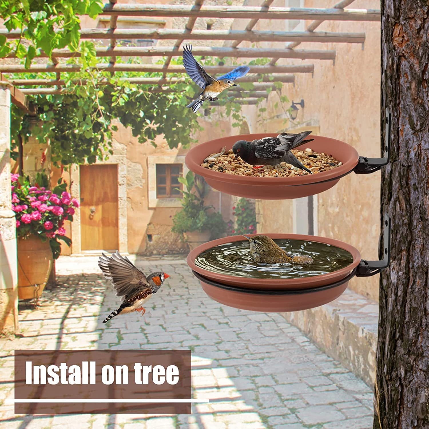 Price Reduction, Bird Feeders Set, Heavy Duty Steel Bird Feeder, Tree ...