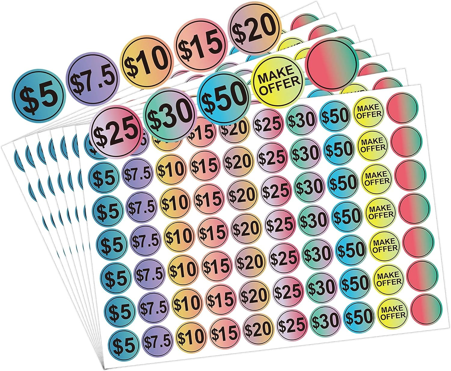 Price Stickers 1inch Pre-Priced Labels Christmas Holiday Flea Market ...