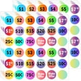 Price Stickers Colorful Flea Market Pre-Priced Tags 1inch Preprinted ...