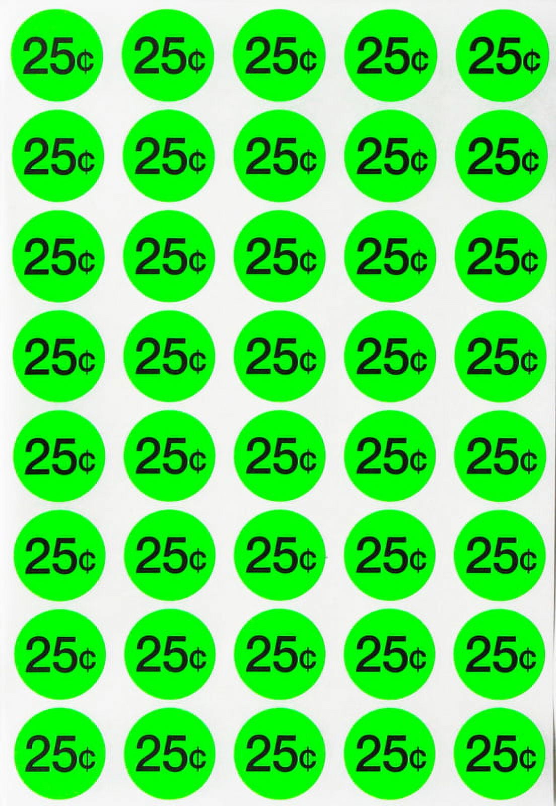 Price Stickers garage sale labels amount $0.25 cents, Bonus Blank Dots ...