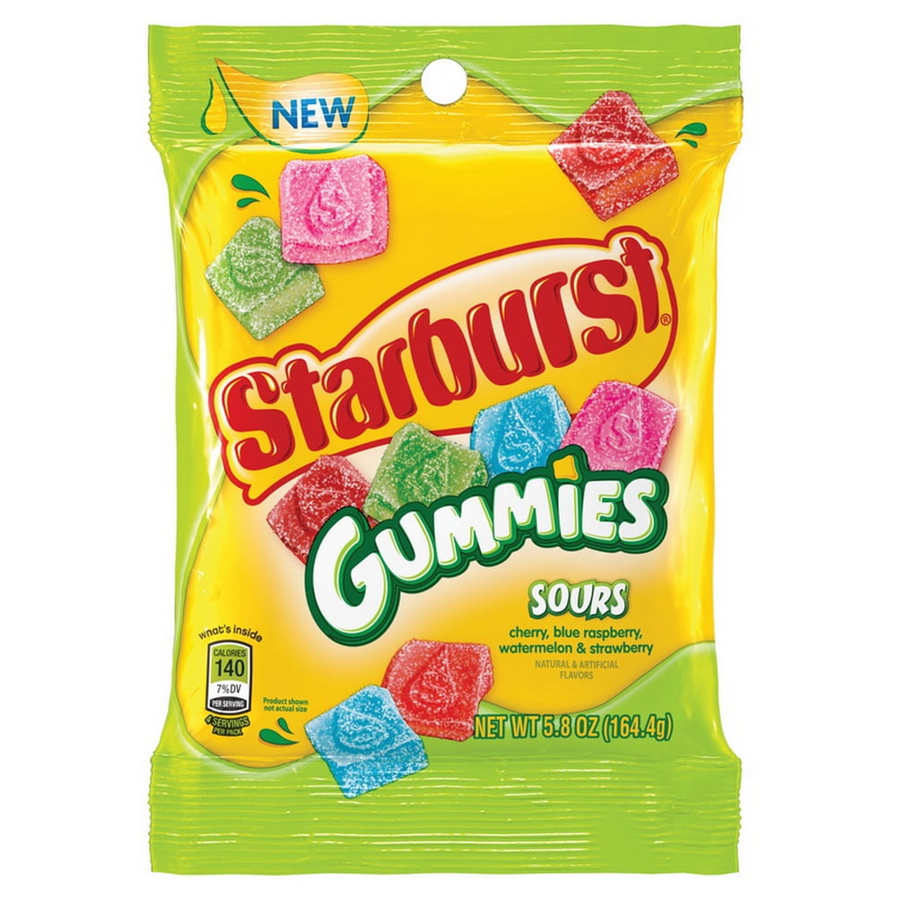 (Price/case)Starburst Candy Gummies Sour 5.8 Ounce - 12 Per Case ...