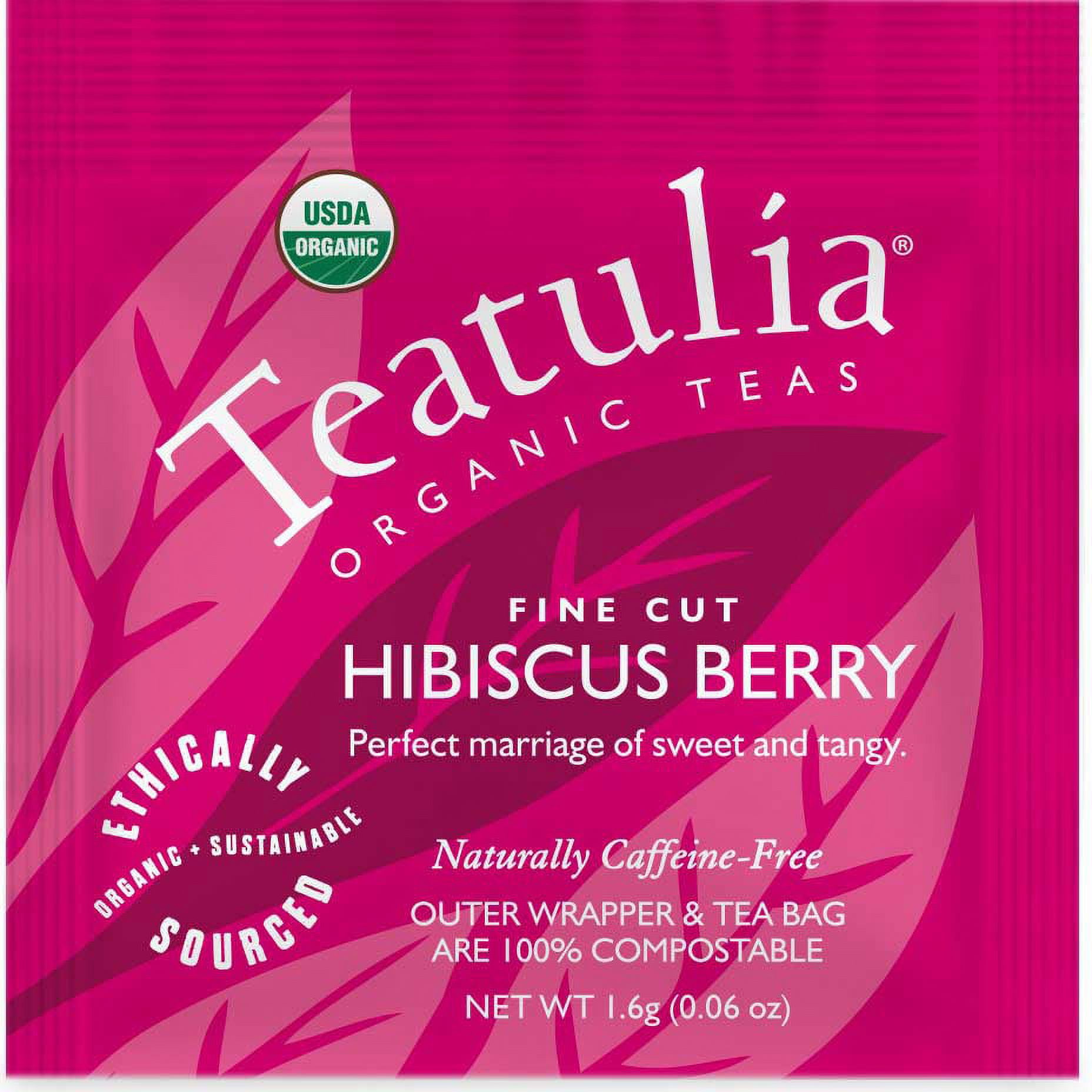 (Price/case)Teatulia Organic Teas WST-HIBE-50 Teatulia Hibiscus Berry ...