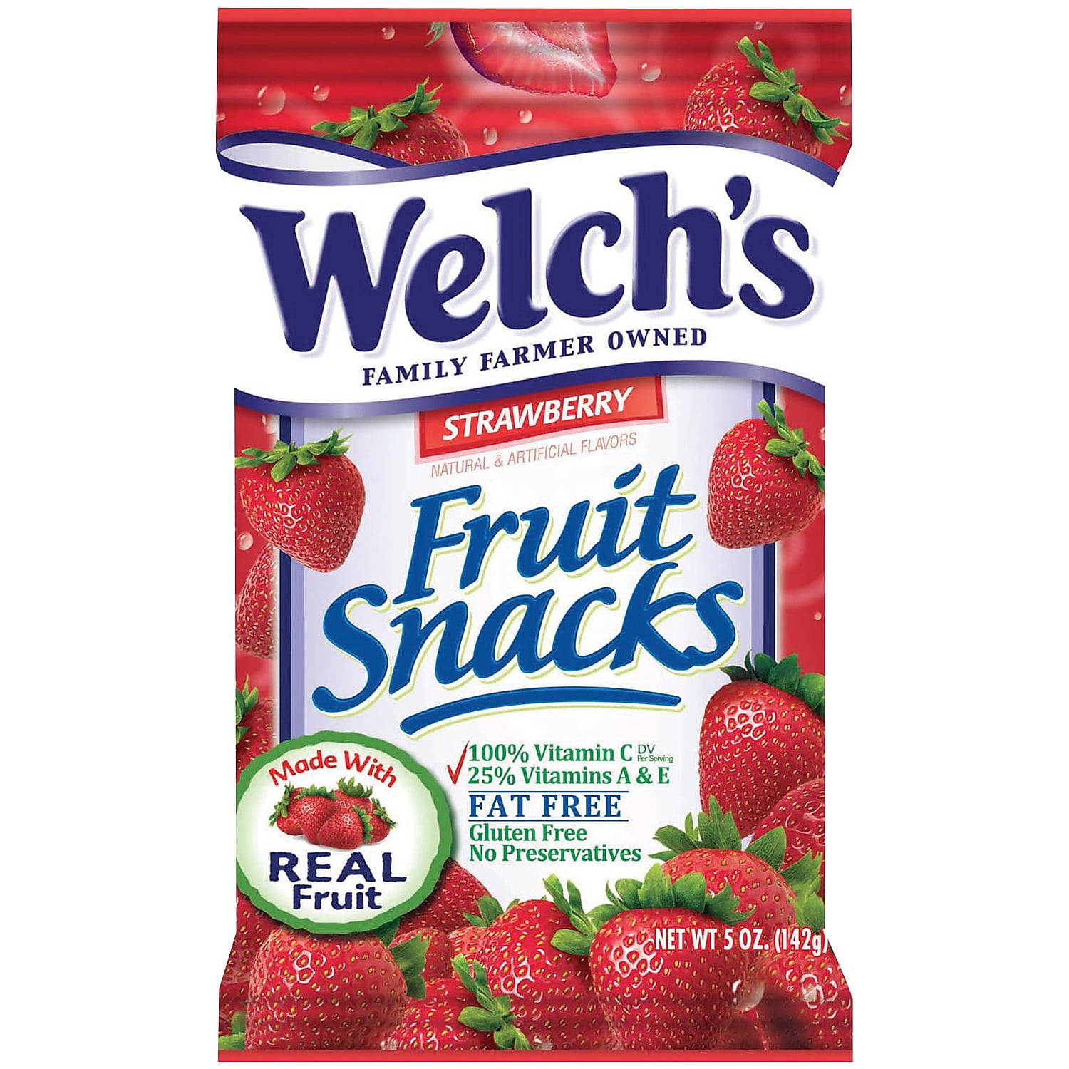 Welch's Strawberry Flavor Fruit Snacks, 5 oz - Case of 12 - Walmart.com