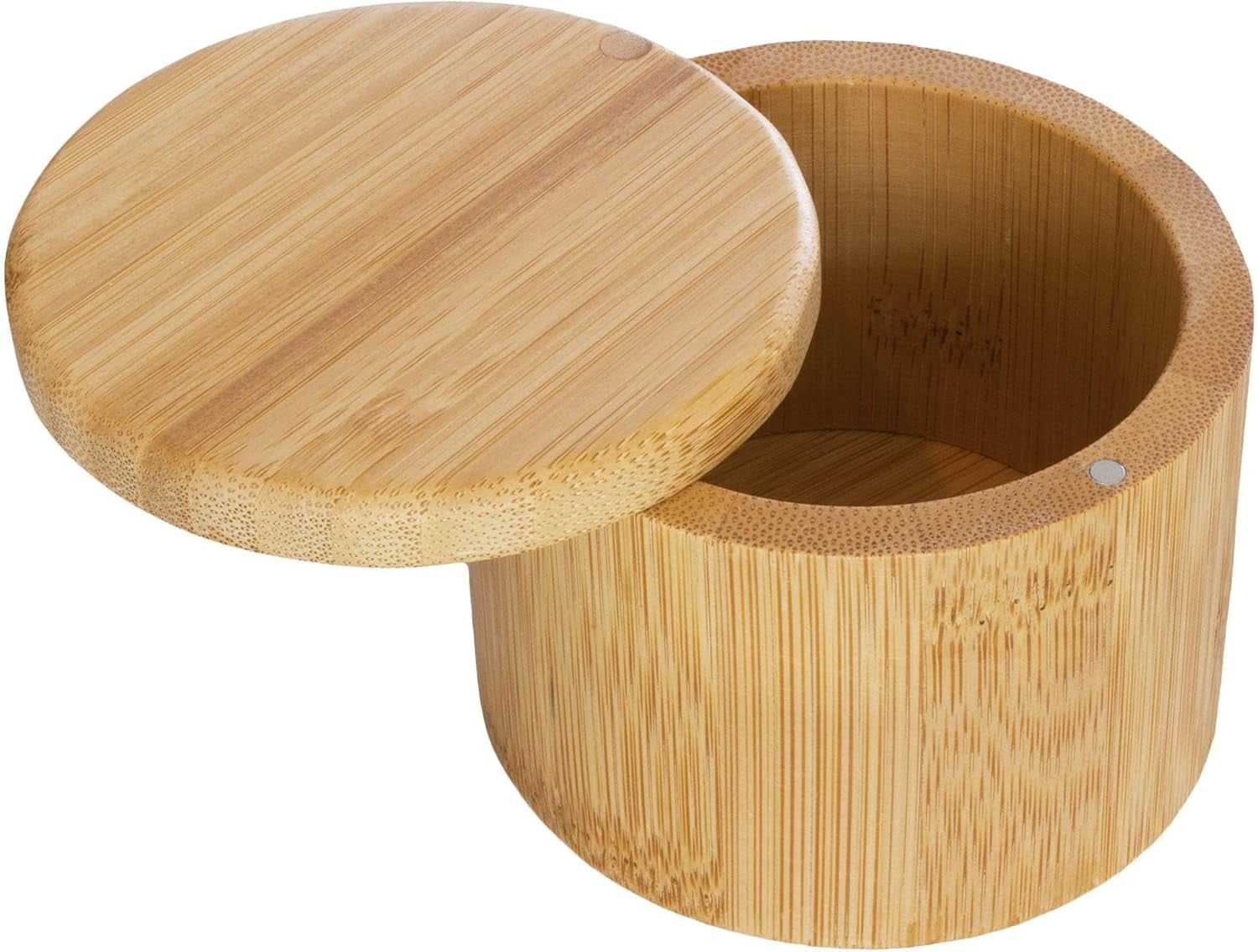 Prichor Salt Cellar with Swivel Lid – Bamboo Spice Box Storage ...