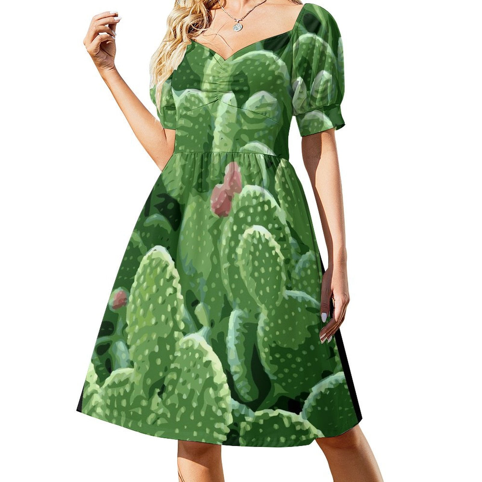 Prickly Pear Cactus With Fruit Dress womans clothing Woman's evening ...