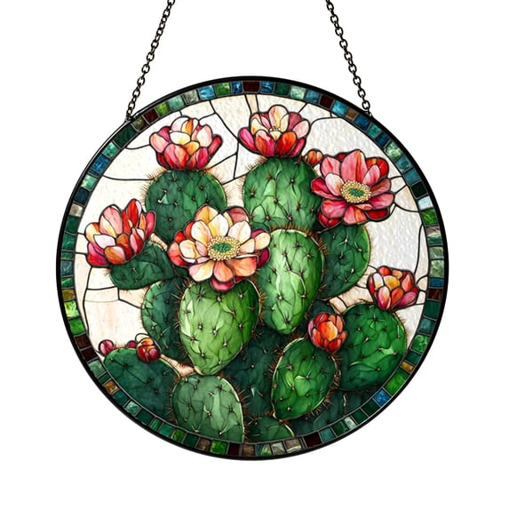 Prickly Pear Faux Stained Glass Window Hanging - Walmart.com