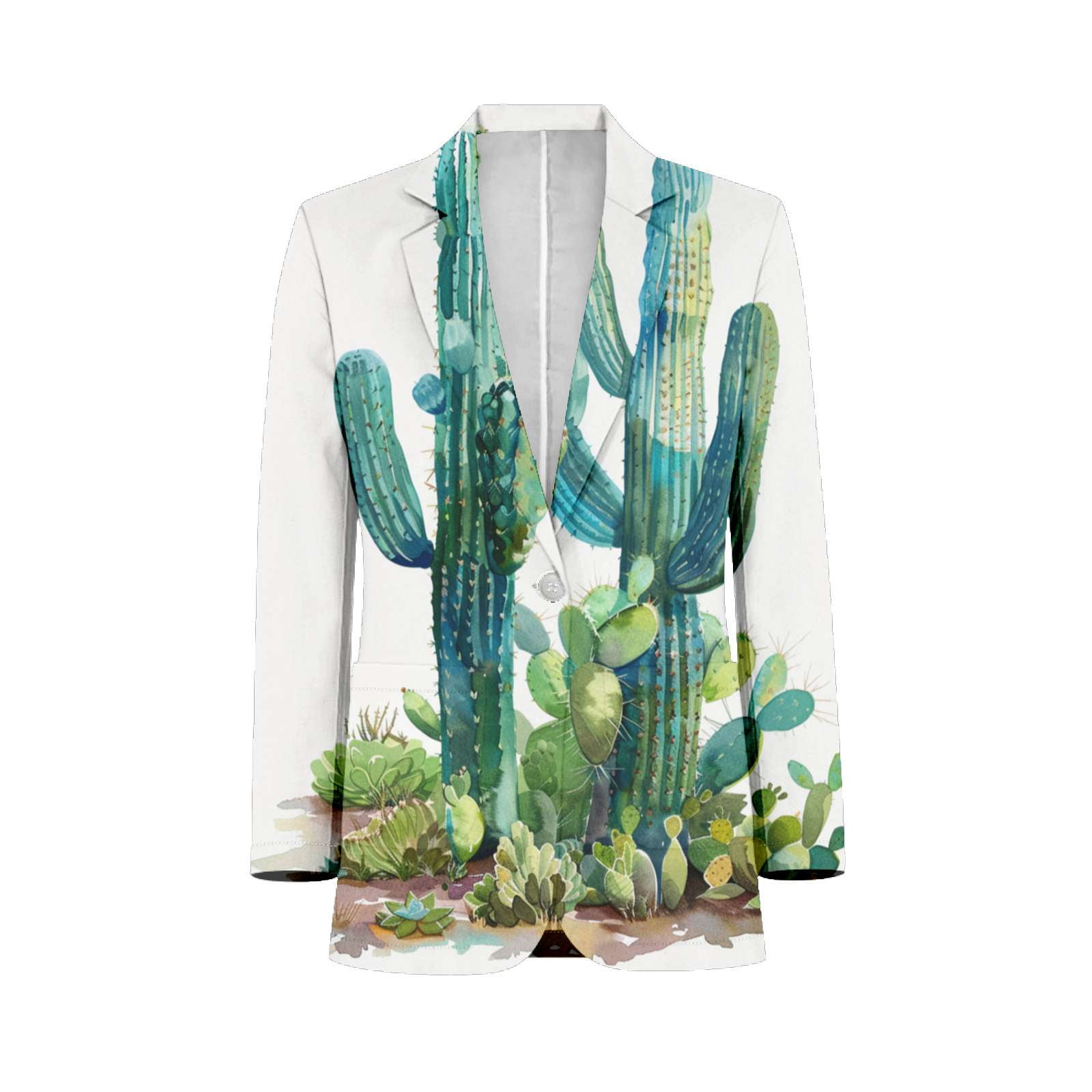 Prickly Pear Watercolor Desert Cactus Customized Men's Suits full man ...