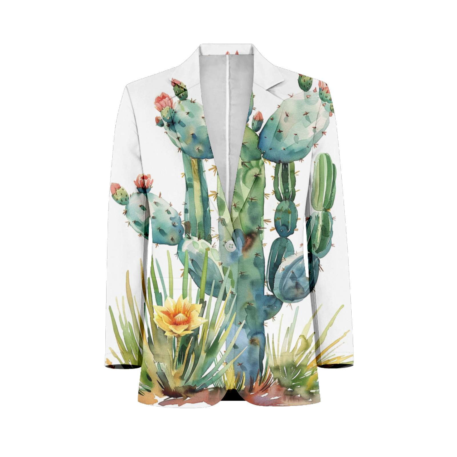 Prickly Pear Watercolor Desert Cactus Customized Men's Suits full man ...