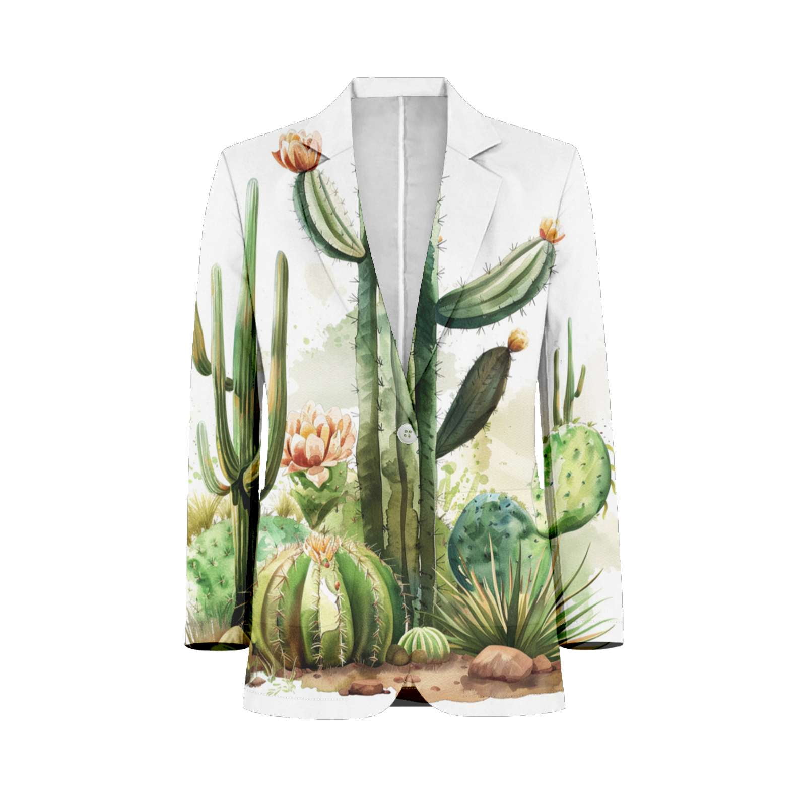Prickly Pear Watercolor Desert Cactus Customized Men's Suits full man ...