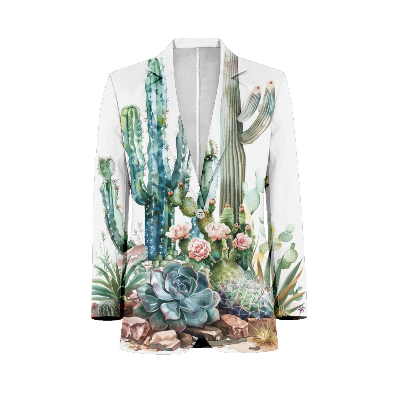 Prickly Pear Watercolor Desert Cactus Customized Men's Suits full man ...