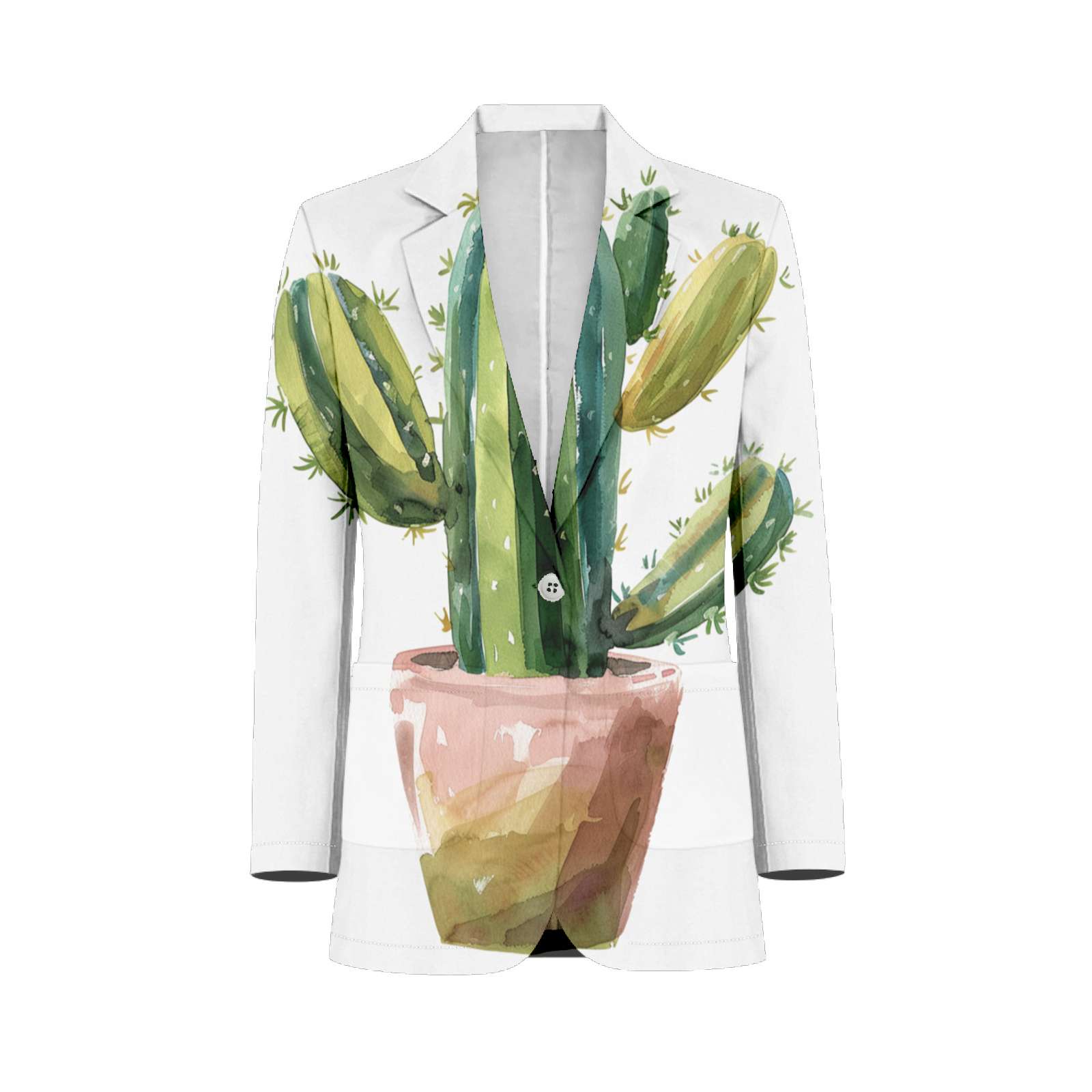Prickly Pear Watercolor Desert Cactus Mens Suits Shawl Collar Slim Fit ...