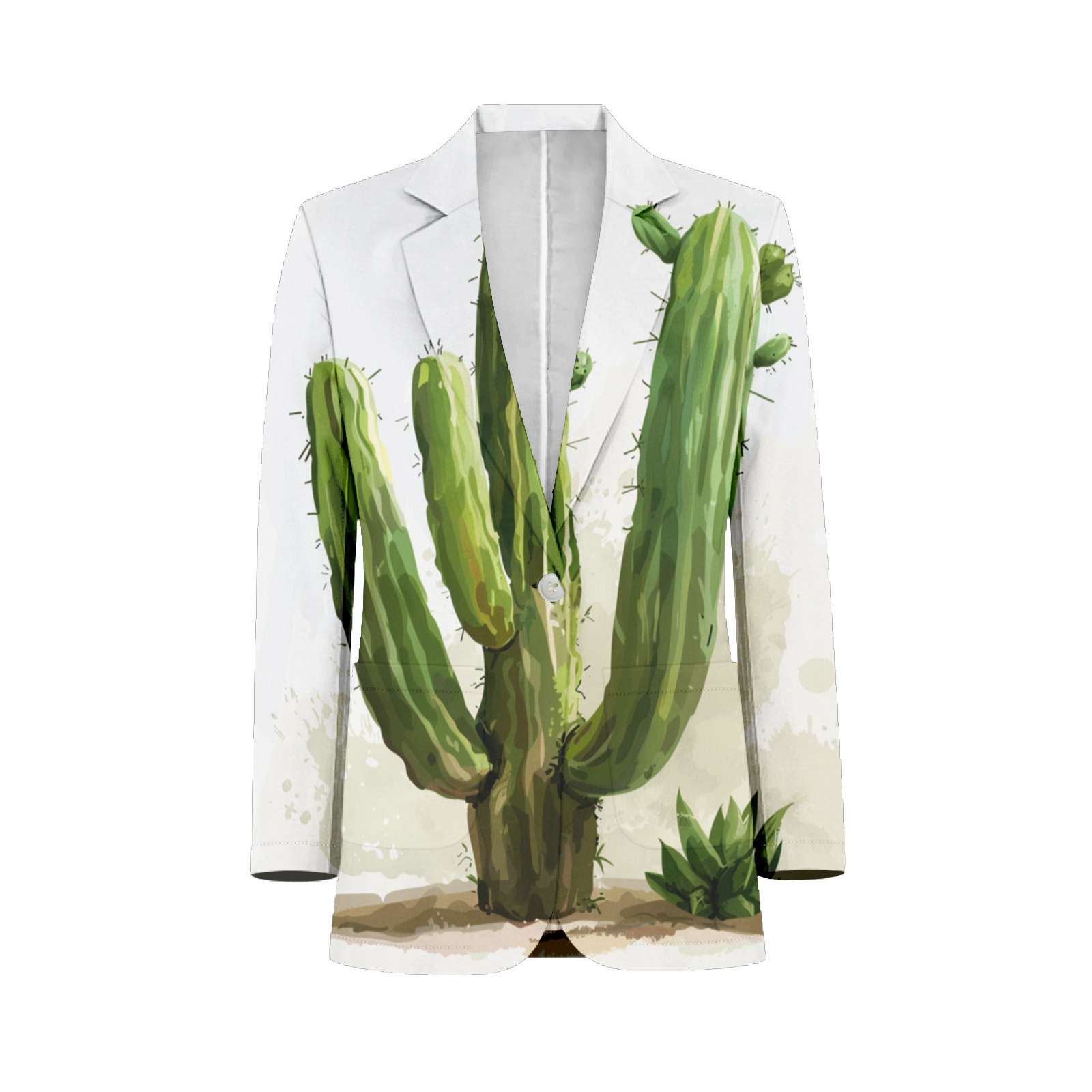 Prickly Pear Watercolor Desert Cactus Mens Suits Shawl Collar Slim Fit ...