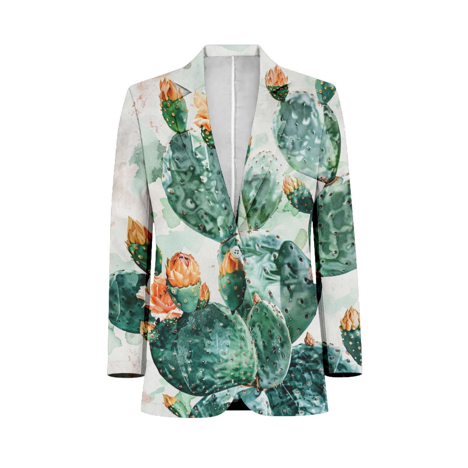 Prickly Pear Watercolor Desert Cactus Mens Suits Shawl Collar Slim Fit ...