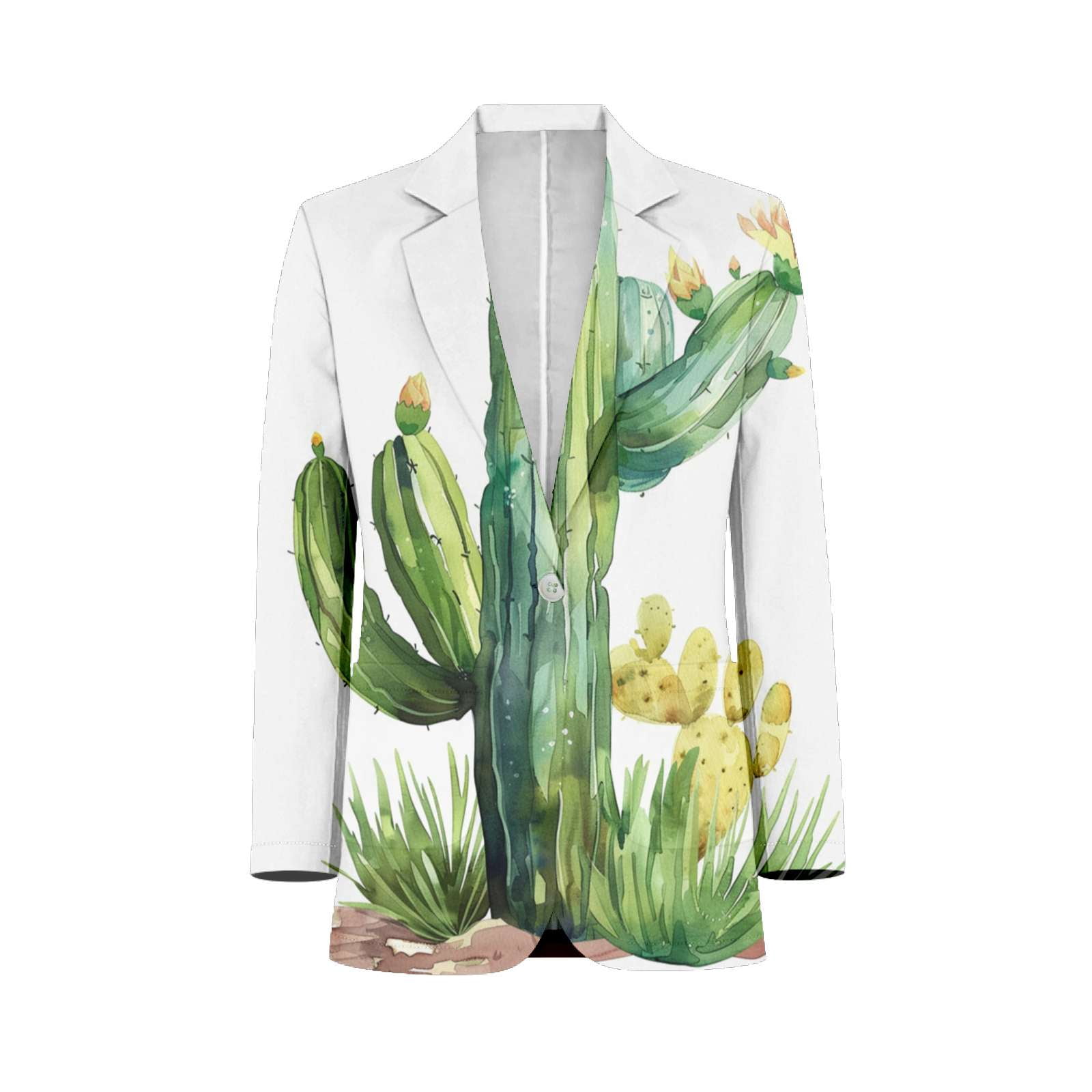 Prickly Pear Watercolor Desert Cactus Mens Suits Shawl Collar Slim Fit ...