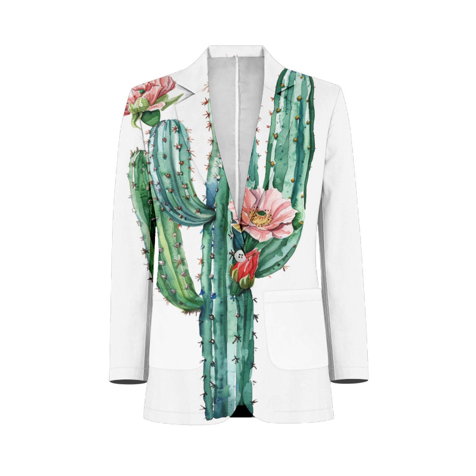 Prickly Pear Watercolor Desert Cactus Mens Suits Shawl Collar Slim Fit ...