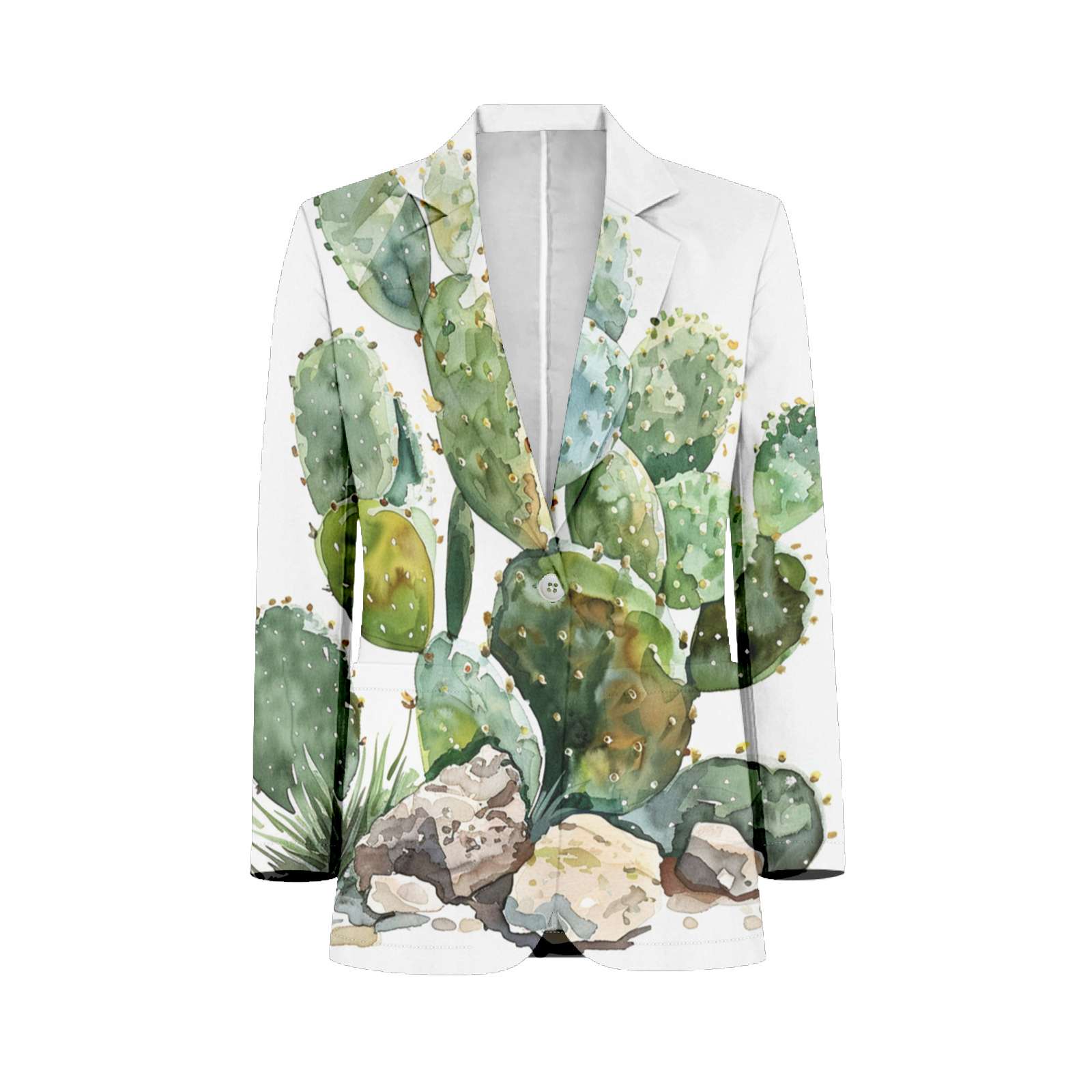 Prickly Pear Watercolor Desert Cactus Mens Suits Shawl Collar Slim Fit ...
