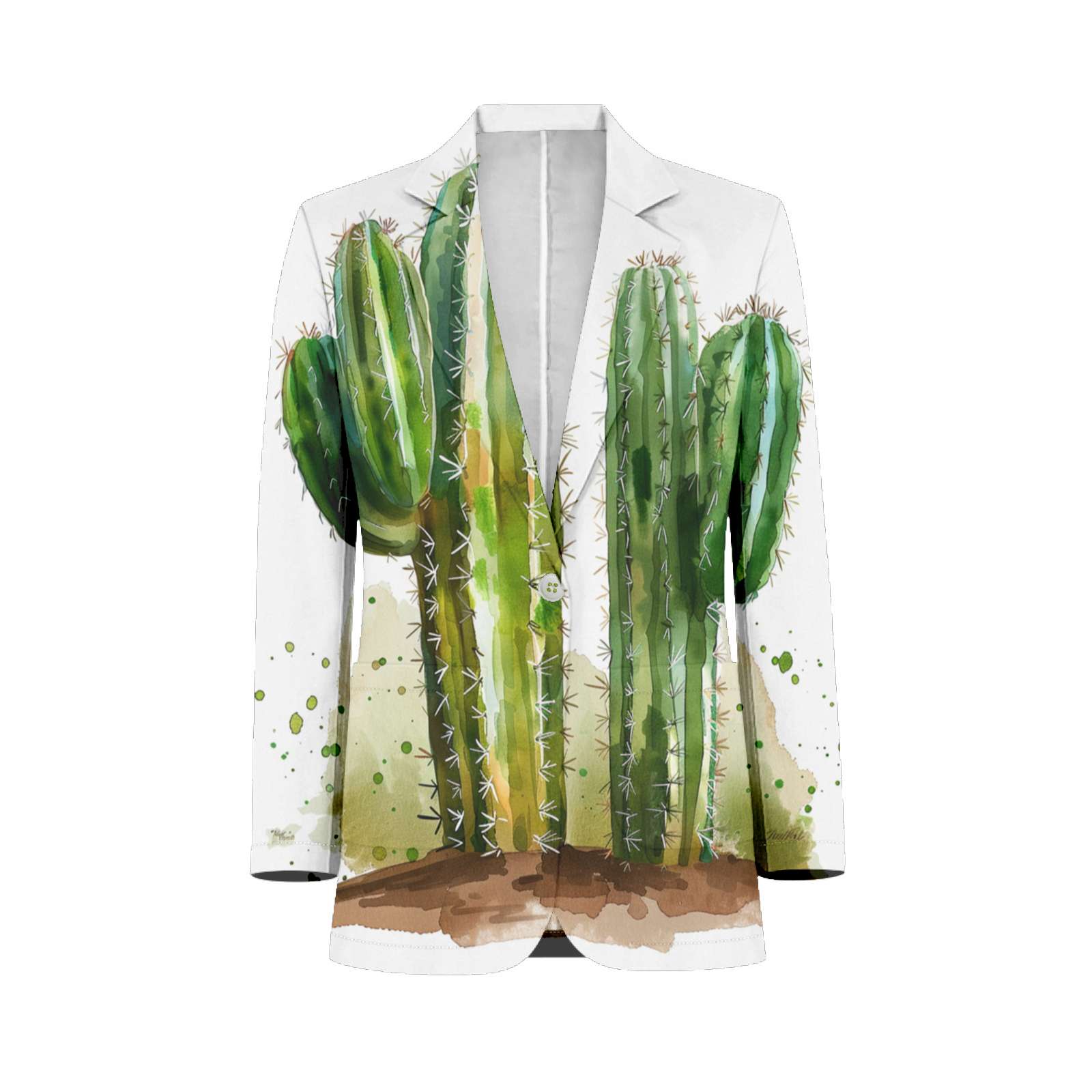 Prickly Pear Watercolor Desert Cactus Mens Suits Shawl Collar Slim Fit ...