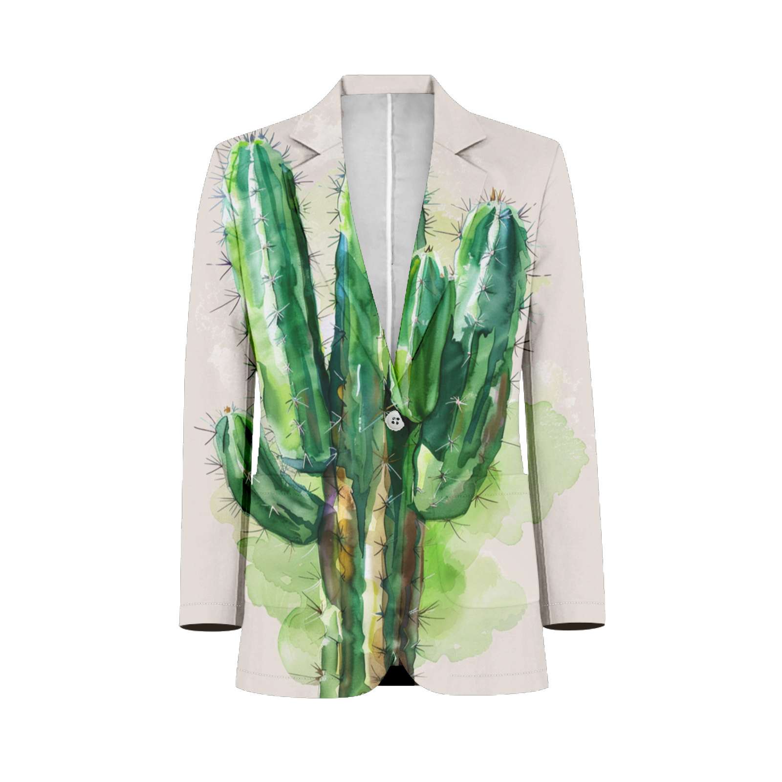 Prickly Pear Watercolor Desert Cactus Mens Suits Shawl Collar Slim Fit ...