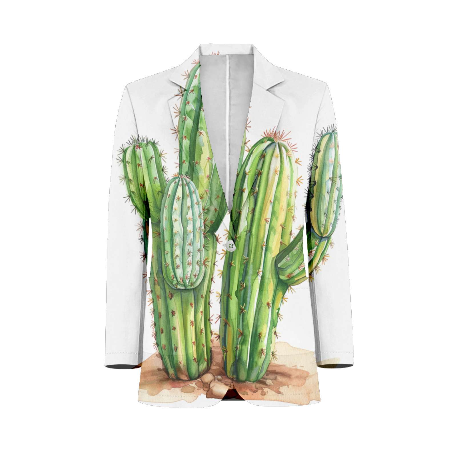 Prickly Pear Watercolor Desert Cactus Mens Suits Shawl Collar Slim Fit ...