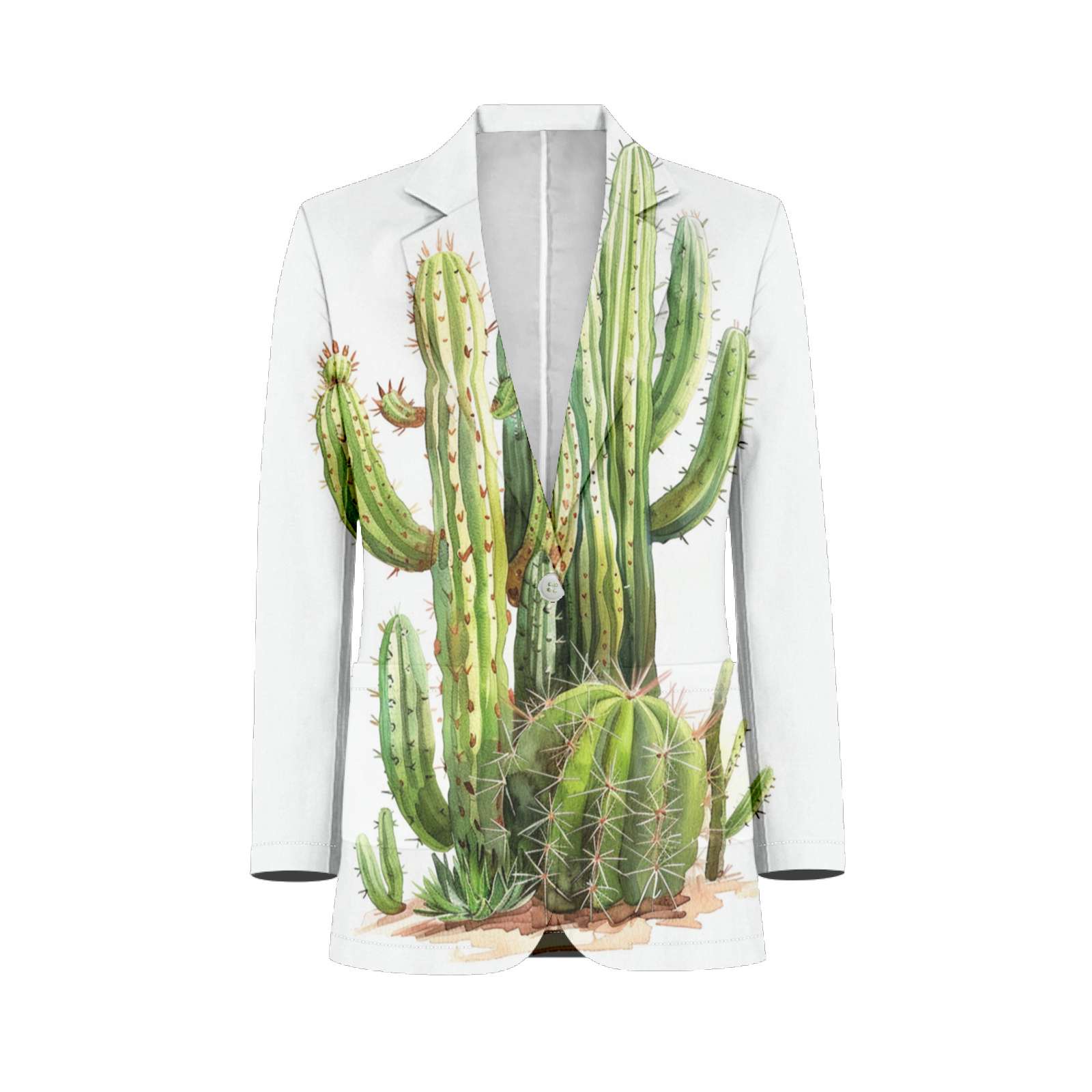 Prickly Pear Watercolor Desert Cactus Mens Suits Shawl Collar Slim Fit ...
