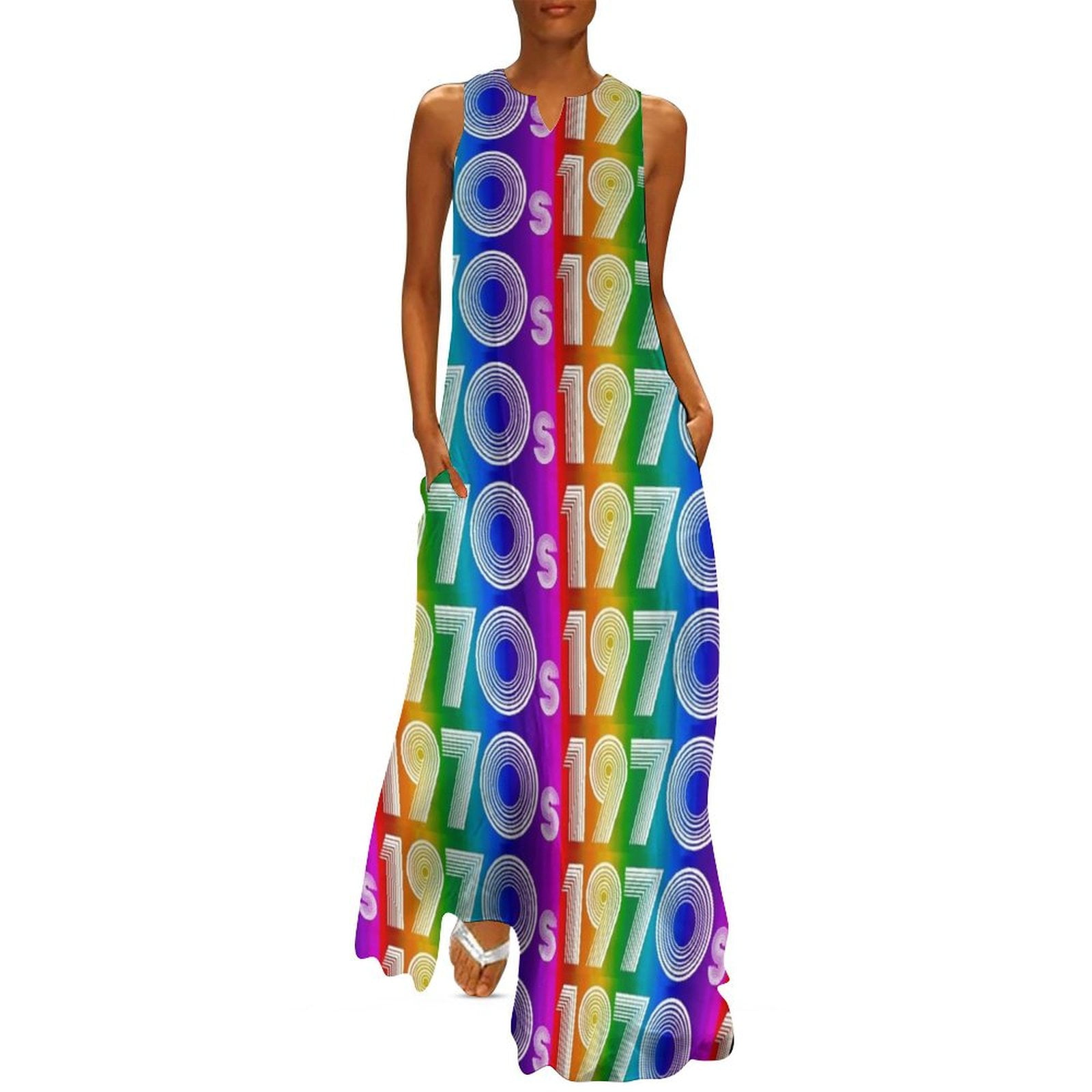 Pride 1970s Retro Disco Font Long Dress prom clothes wedding dresses ...