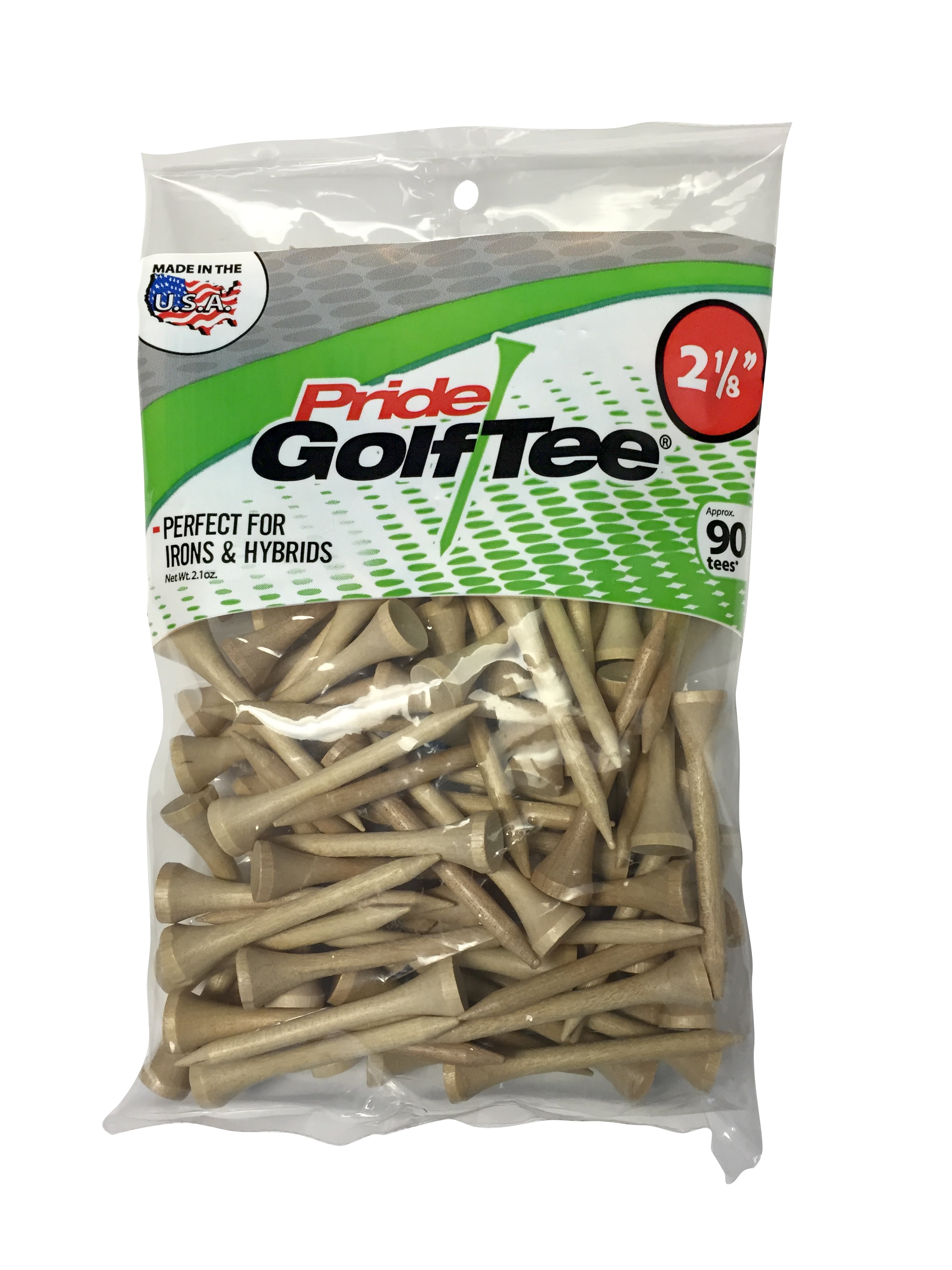 Pride 2.13 inch, Wood Golf Tees, Natural, 90 Count - Walmart.com