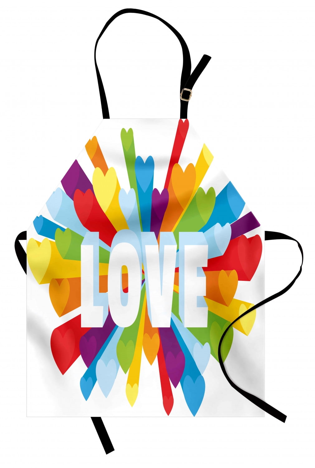 Pride Apron Love Burst with Cute Little Colorful Hearts and Word LGBT ...