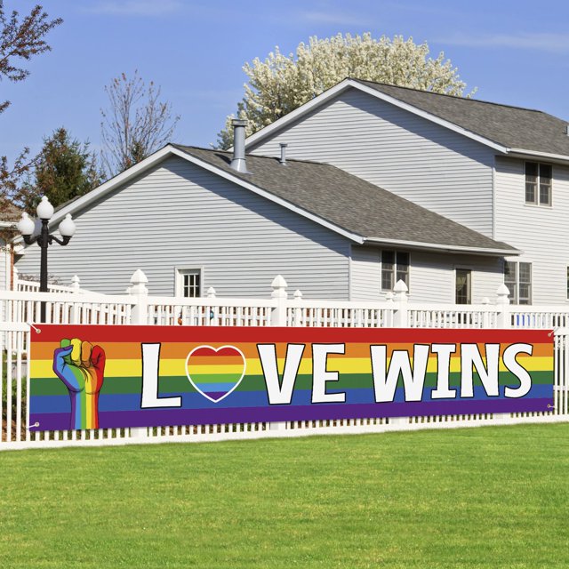 Pride Banner Progress Yard Sign LGBT Holiday Gay Party Supplies Hanging ...