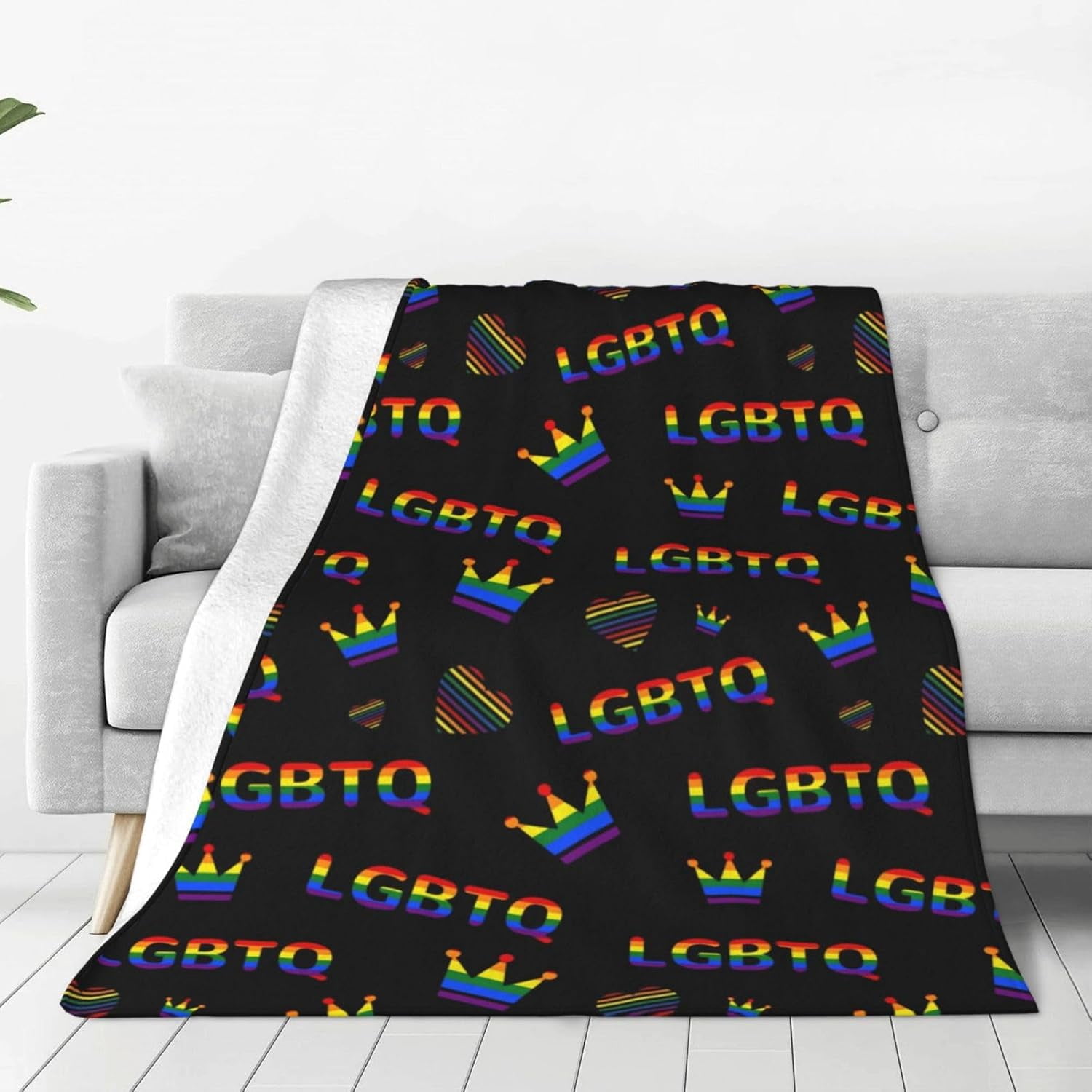 Pride Blanket Rainbow Progress Throw Blanket 50"x40" Rainbow Butterfly ...