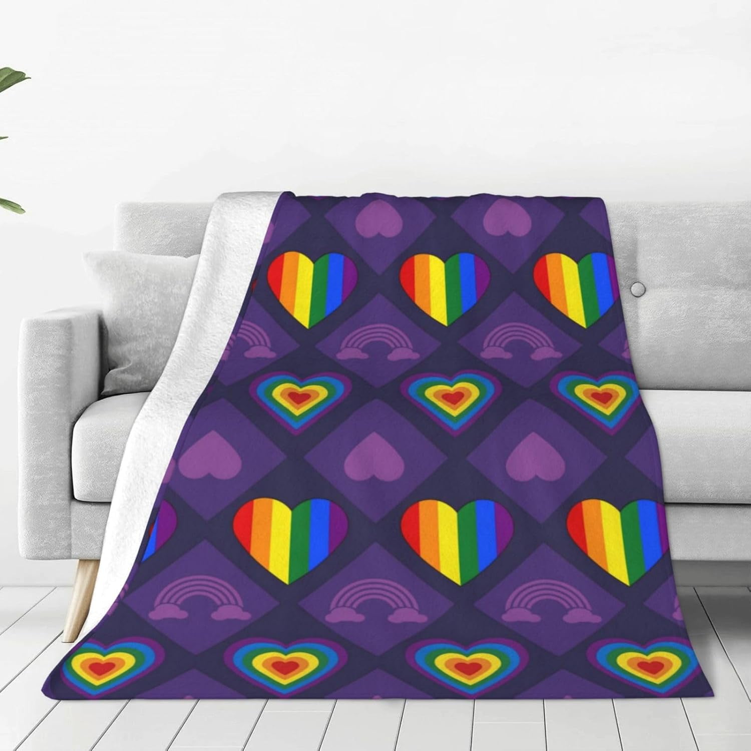 Pride Blanket Rainbow Progress Throw Blanket 60"x50" Rainbow Pride ...