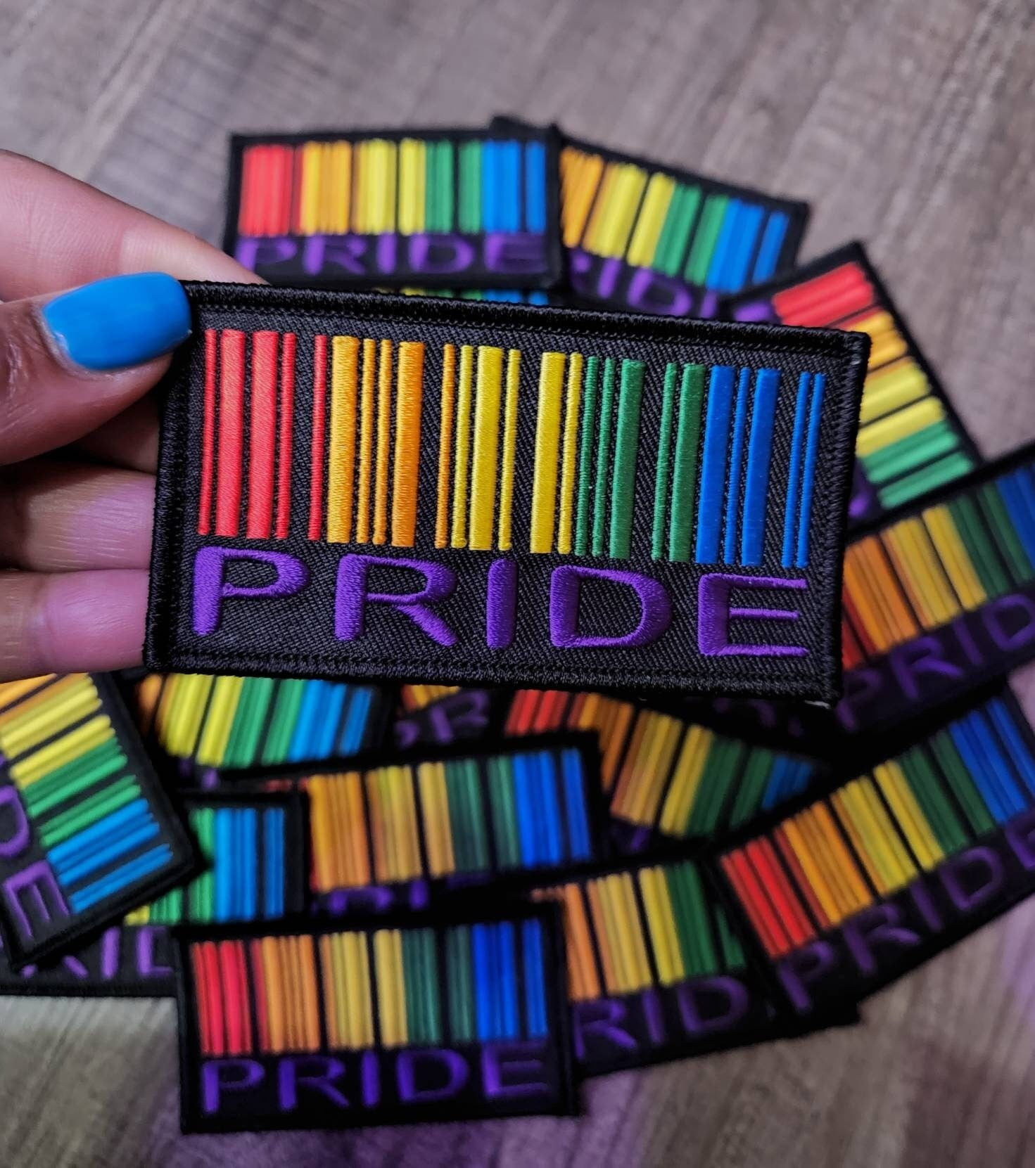 Pride Collection: 1-pc, Black "BARCODE Pride Patch" Badge," Sz 3.75"x2 ...