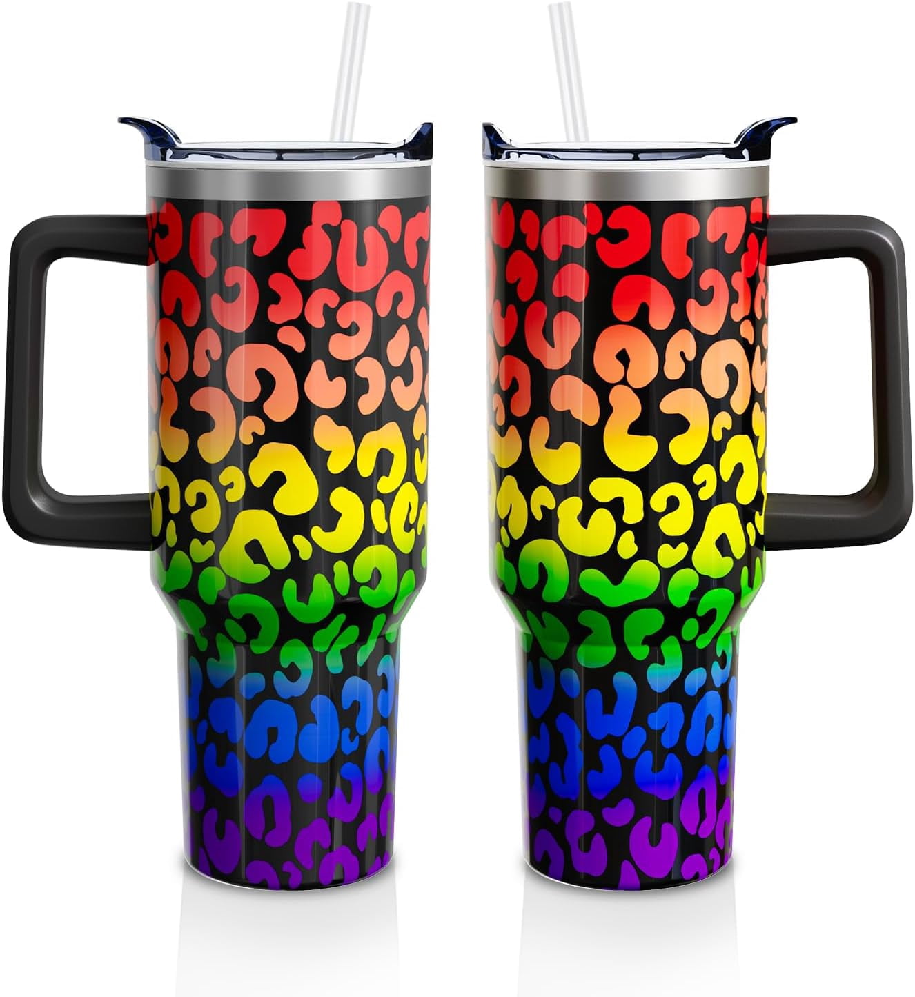Pride Cup Gifts for Women Men, Rainbow Leopard Stainless Steel ...