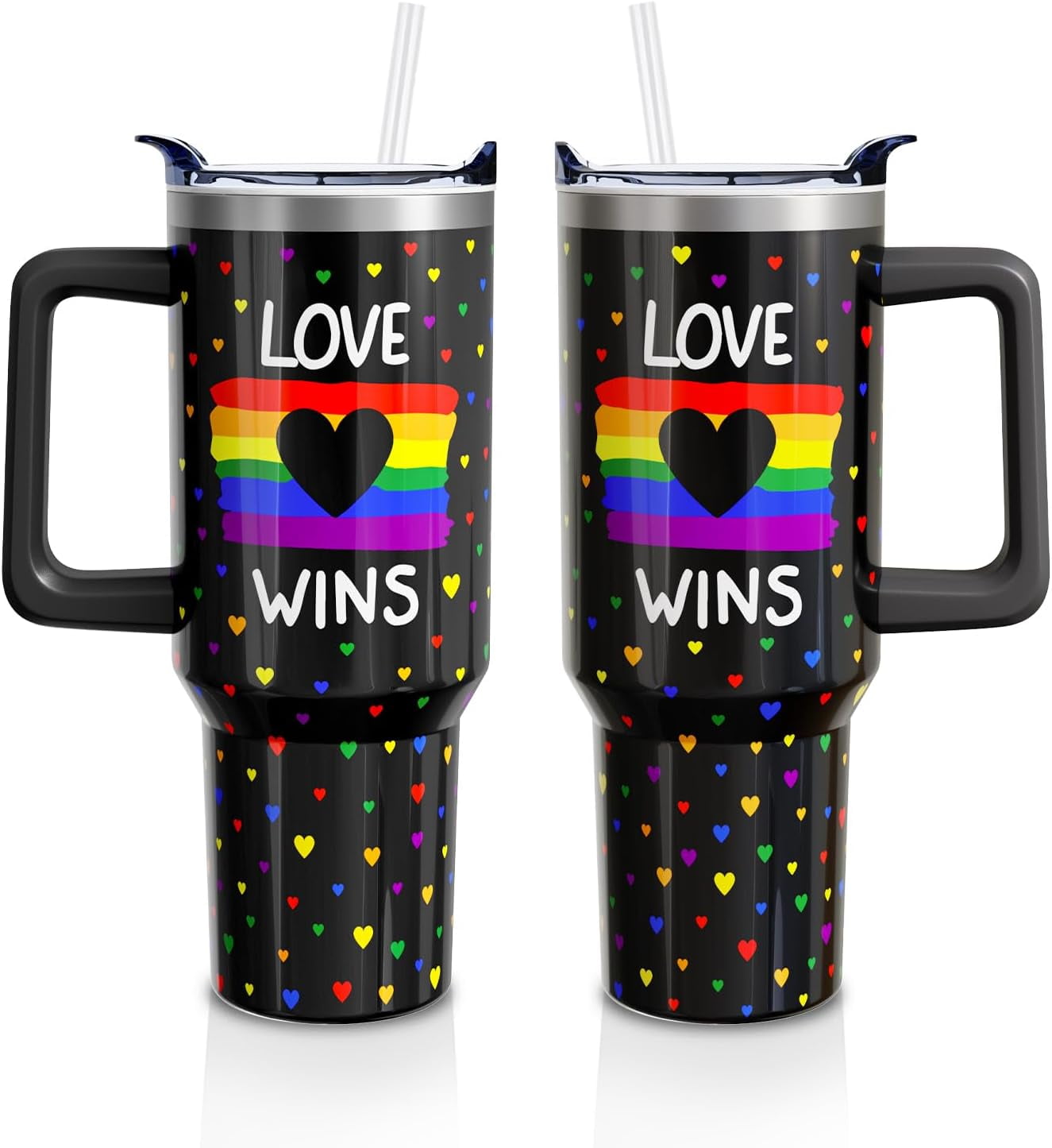Pride Cup Gifts for Women Men, Rainbow Love Wins Stainless Steel ...